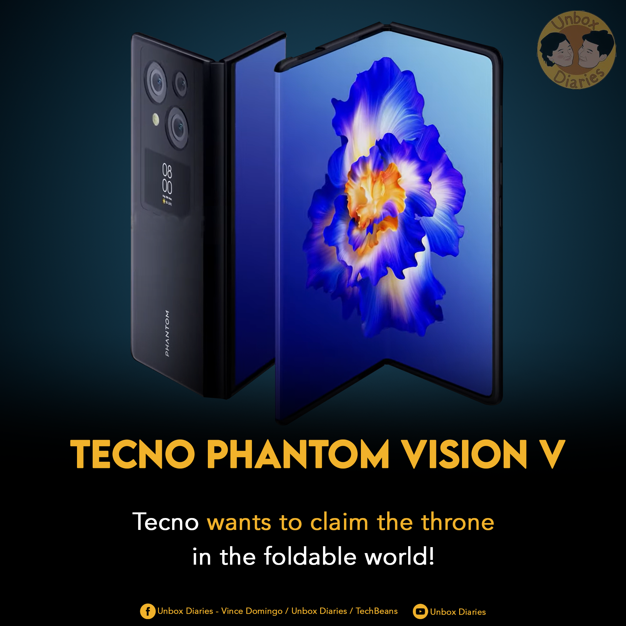Tecno Phantom Vision V Concept brings new approach to foldable ...