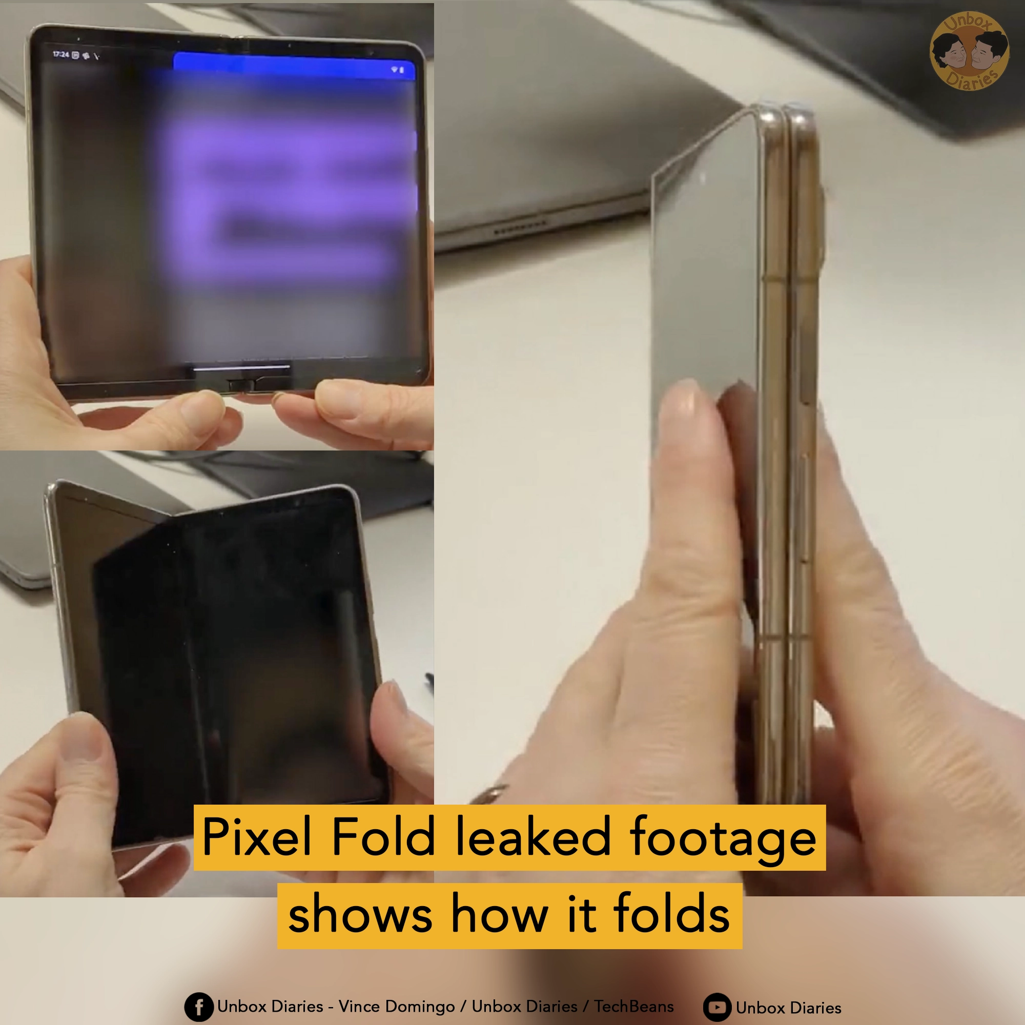 Pixel Fold leaked footage shows how it folds! - Unbox Diaries