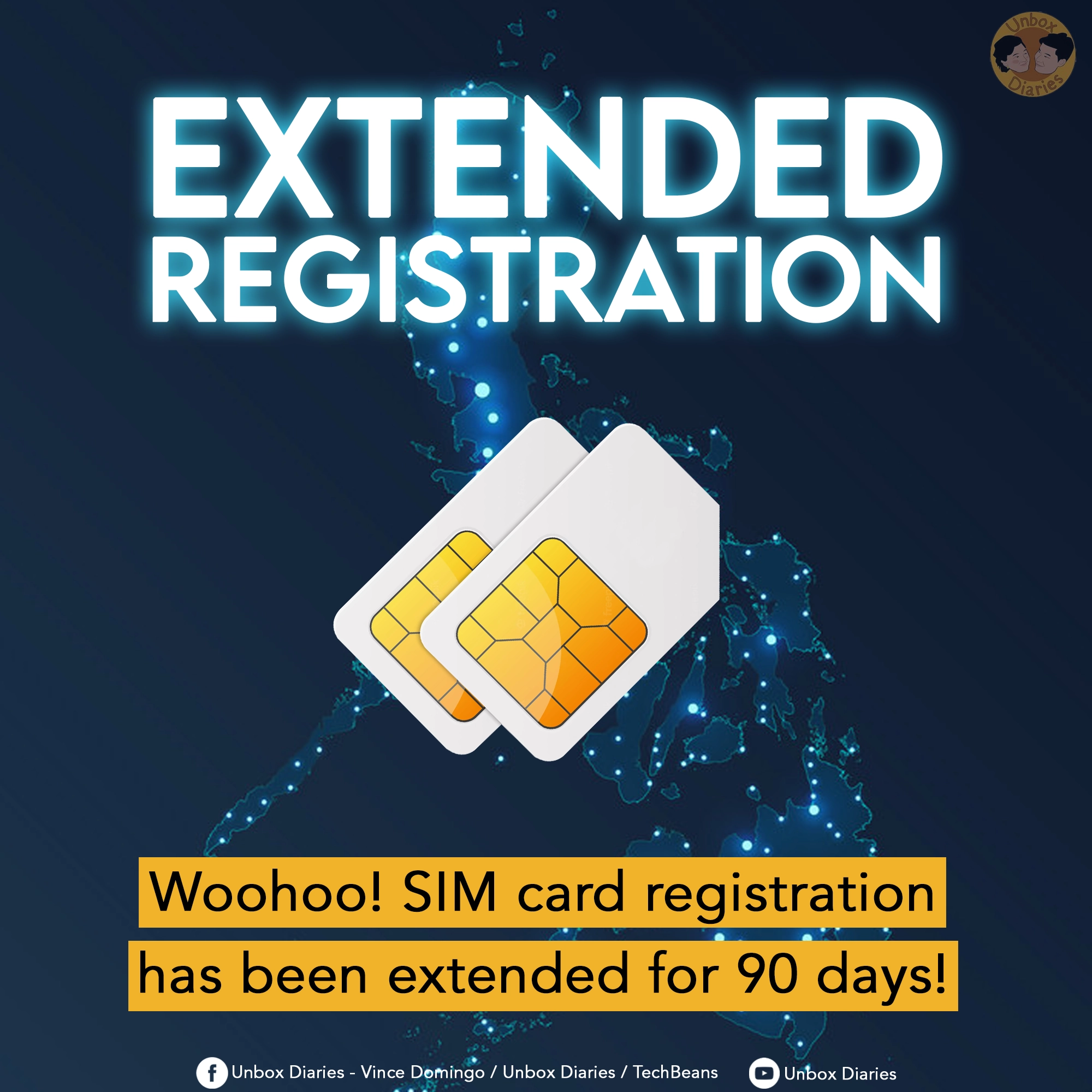 Woohoo! SIM card registration has been extended for 90 days!