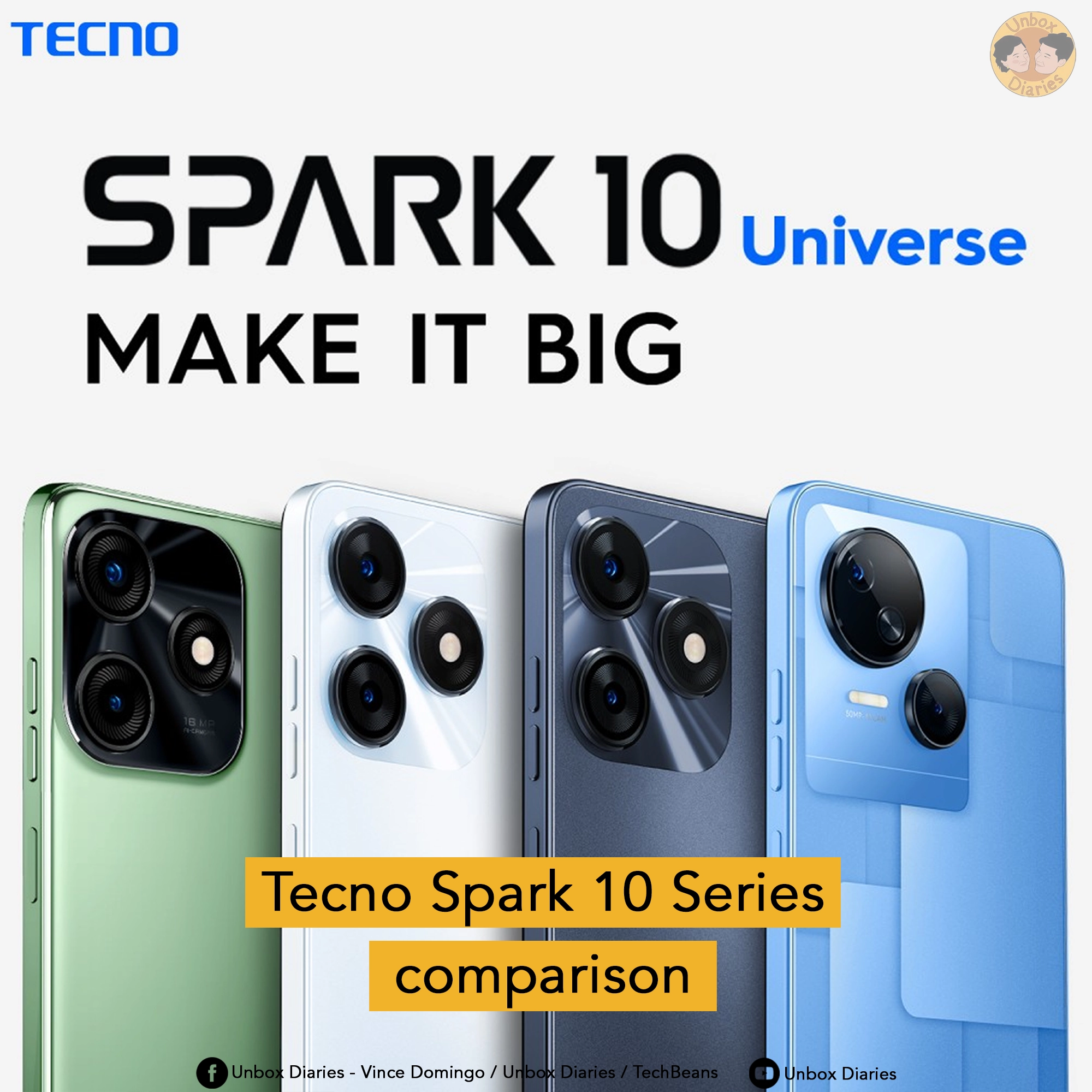 TECNO Spark 10 Series comparison - Unbox Diaries
