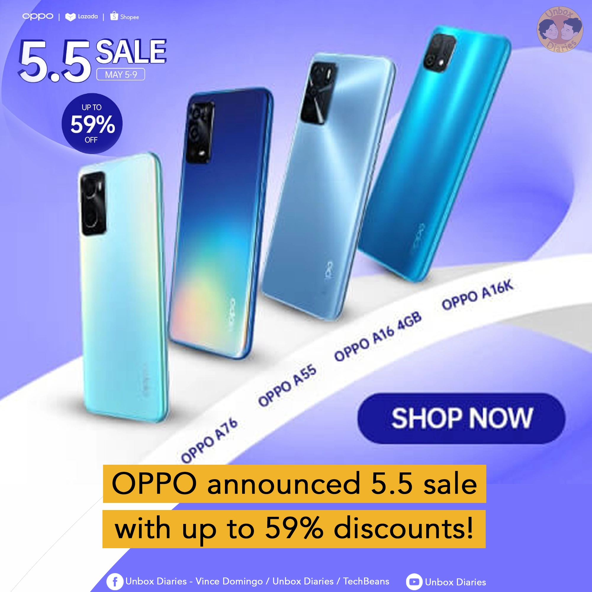 OPPO announced 5.5 sale with up to 59% discounts! - Unbox Diaries