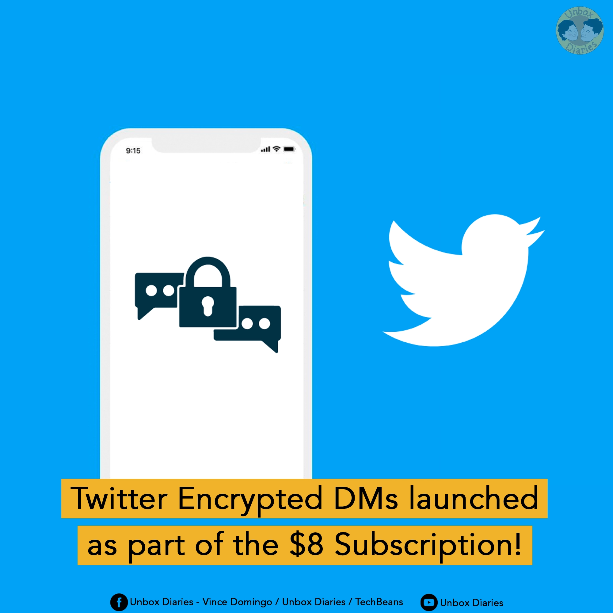 Twitter Encrypted DMs launched as part of the $8 Subscription!