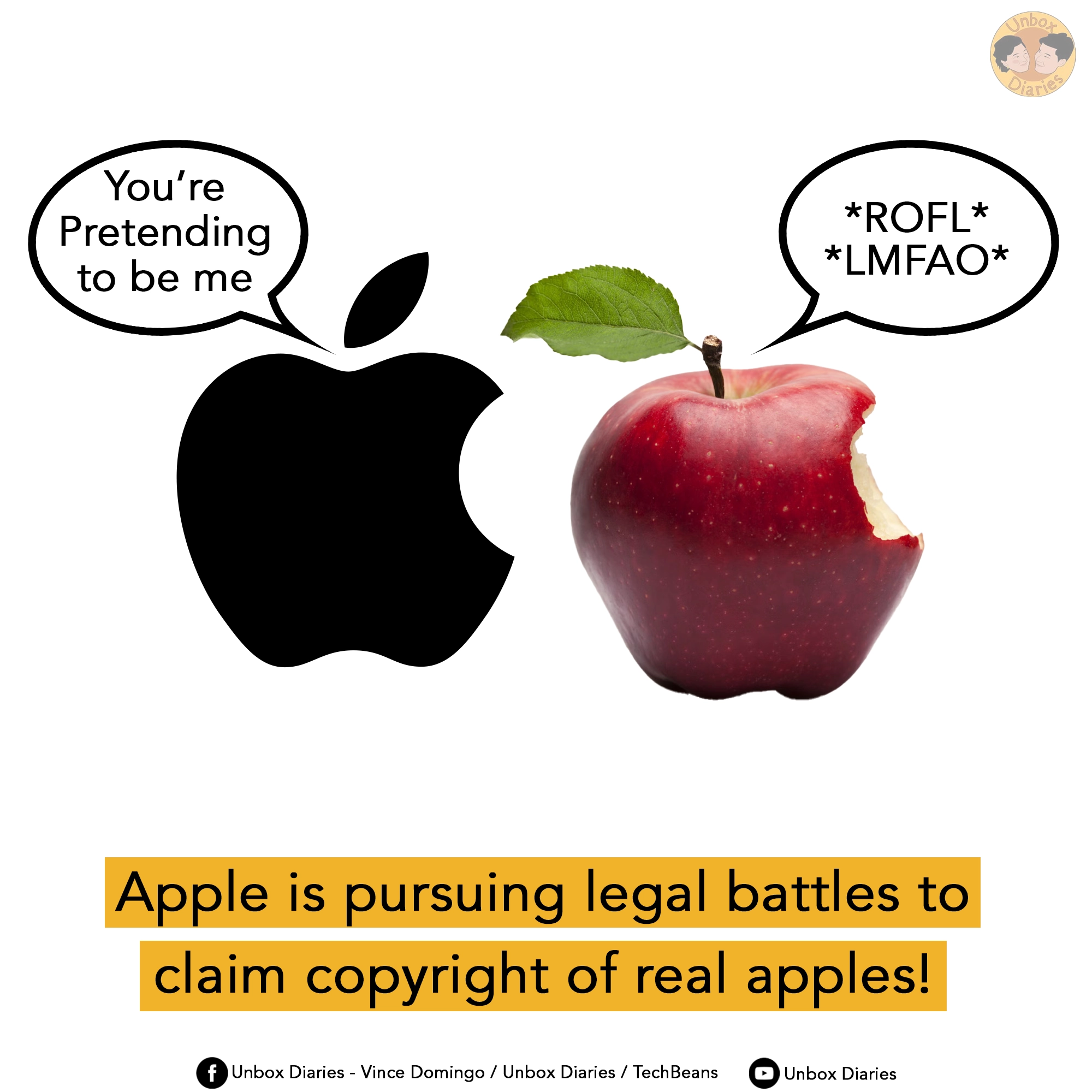 Apple is pursuing legal battles to claim copyright of real apples!