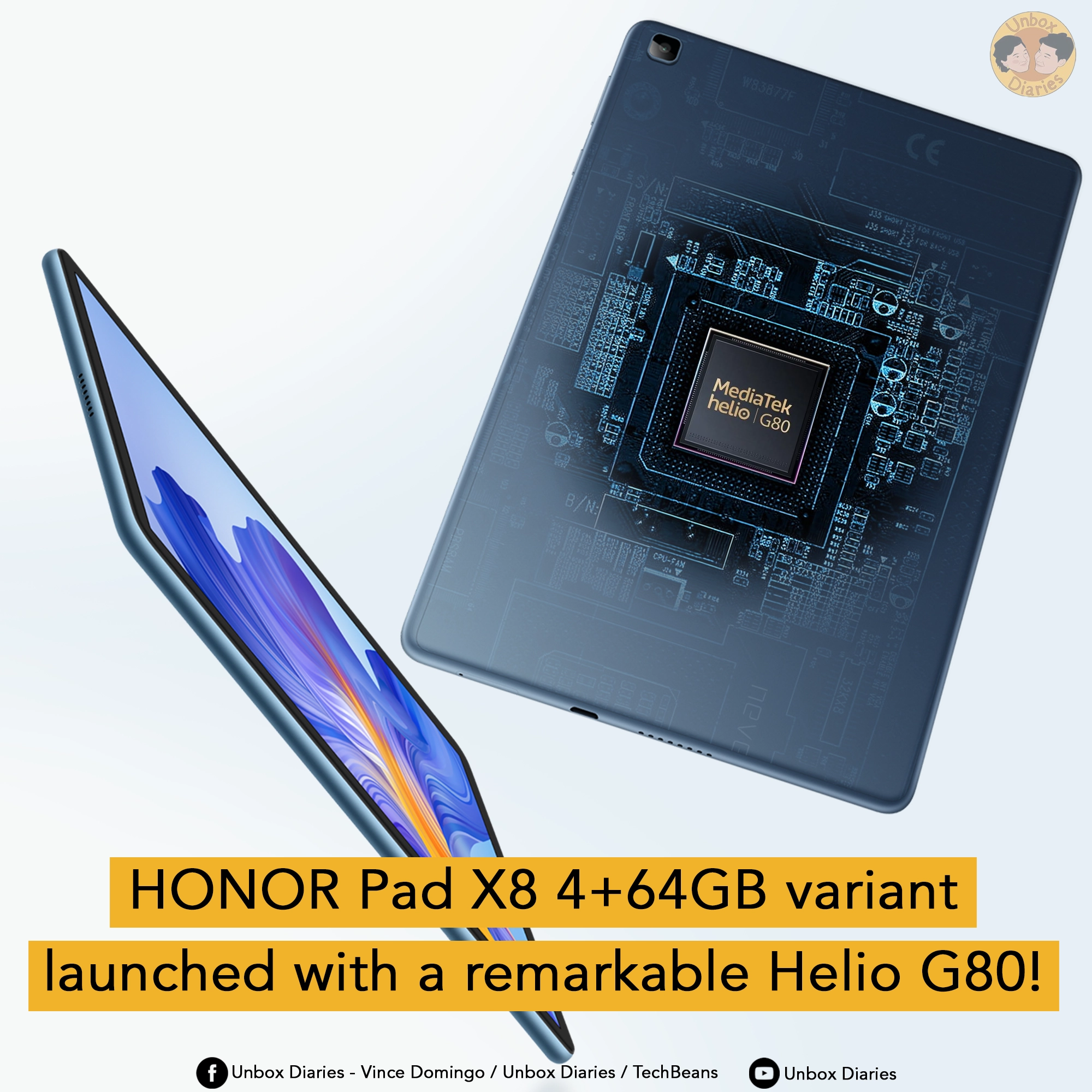 HONOR Pad X8 4+64GB variant launched with a remarkable Helio G80 ...