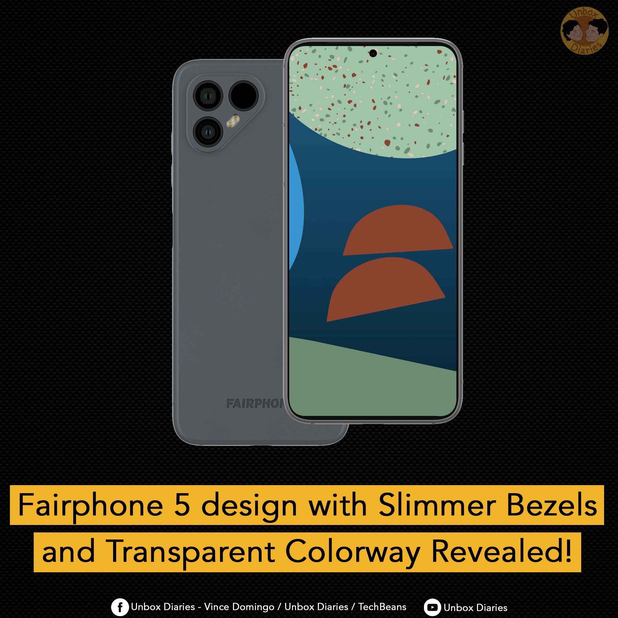 Fairphone 5 design with Slimmer Bezels and Transparent Colorway ...