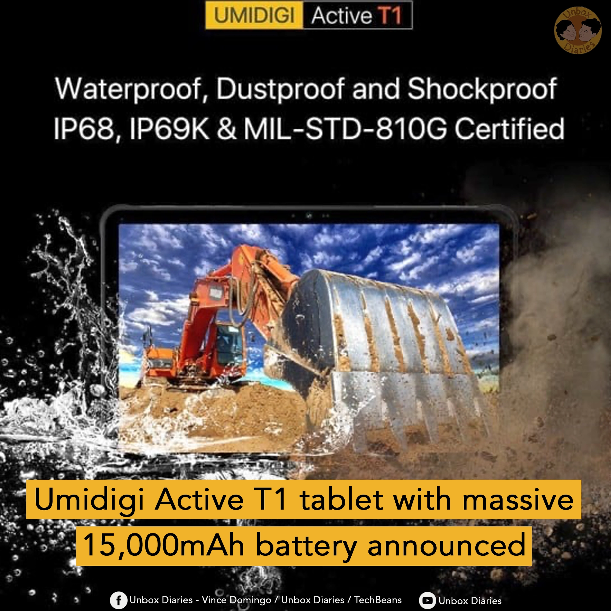 Umidigi Active T1 tablet with 15,000mAh battery announced - Unbox Diaries