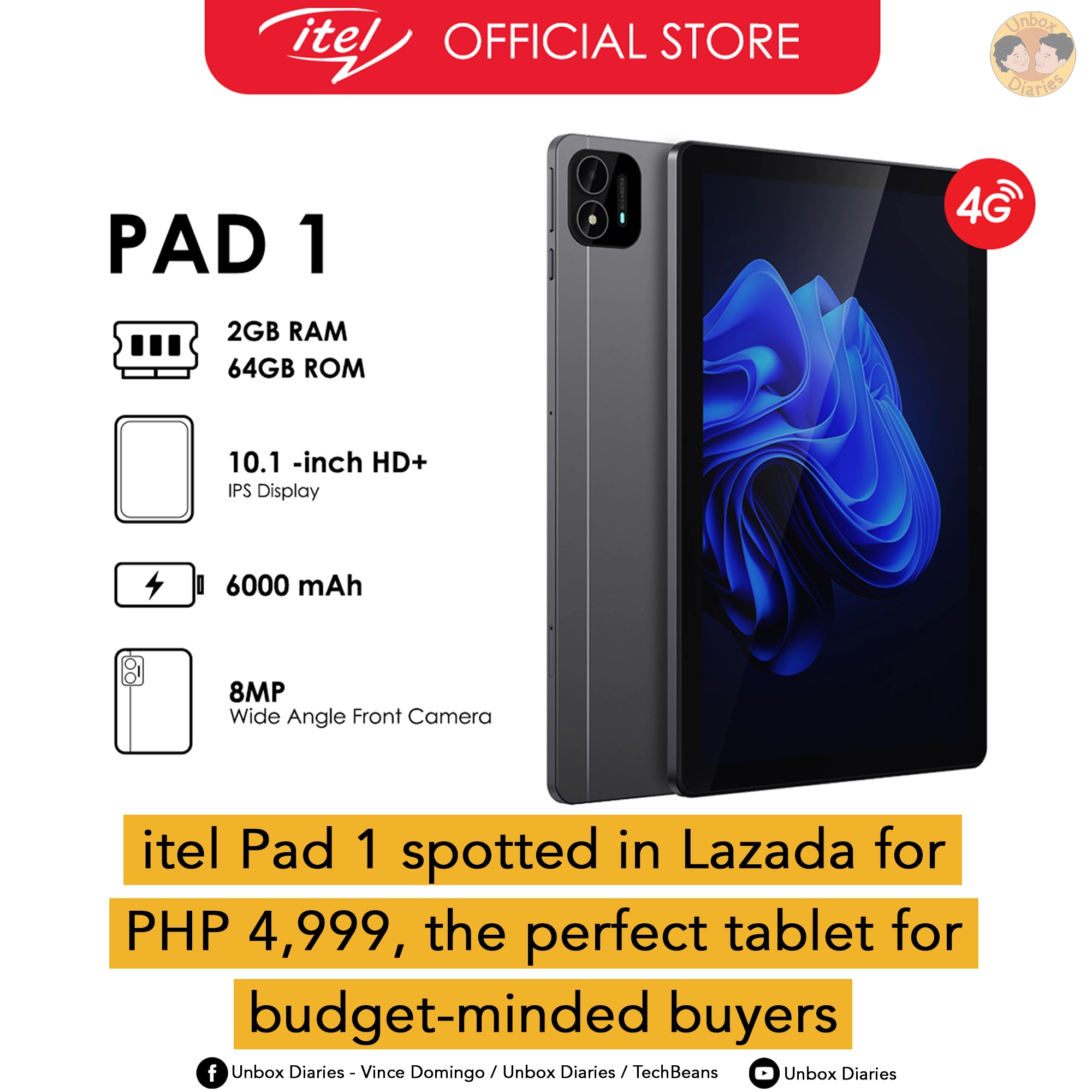itel Pad 1 spotted in Lazada for PHP 4,999, the perfect tablet for ...
