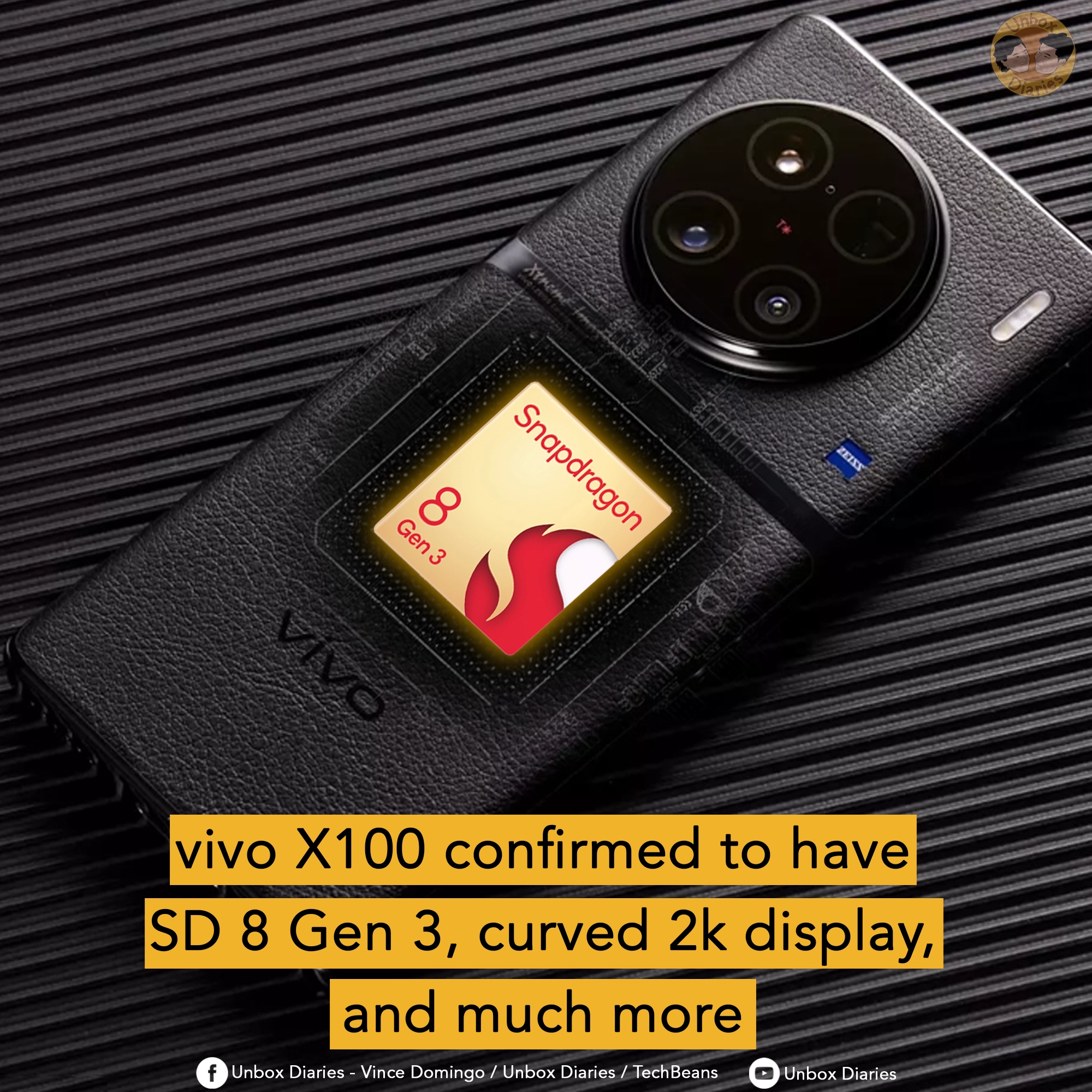 vivo X100 confirmed to have SD 8 Gen 3, curved 2k display, and much ...