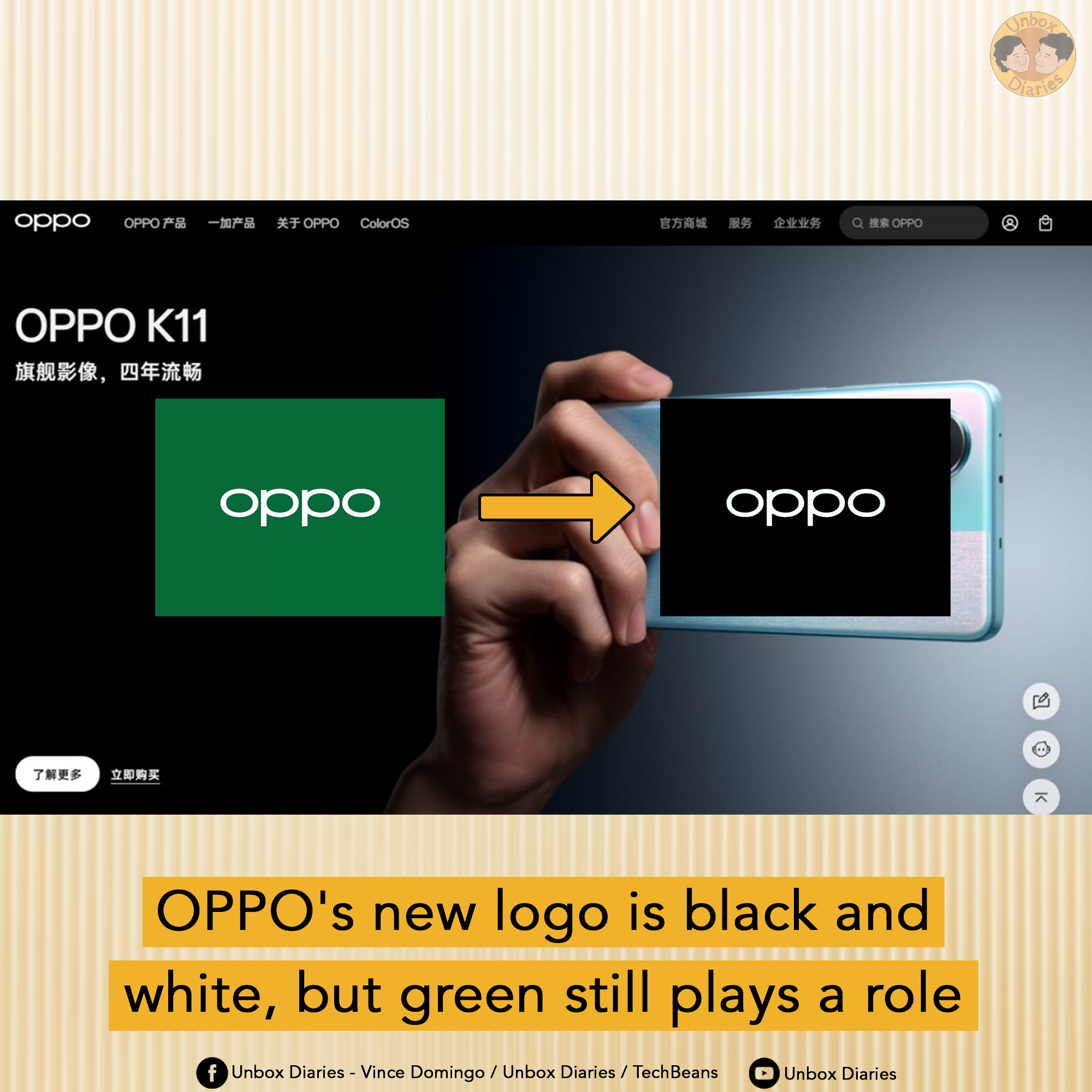 OPPO's new logo is black and white, but green still plays a role ...