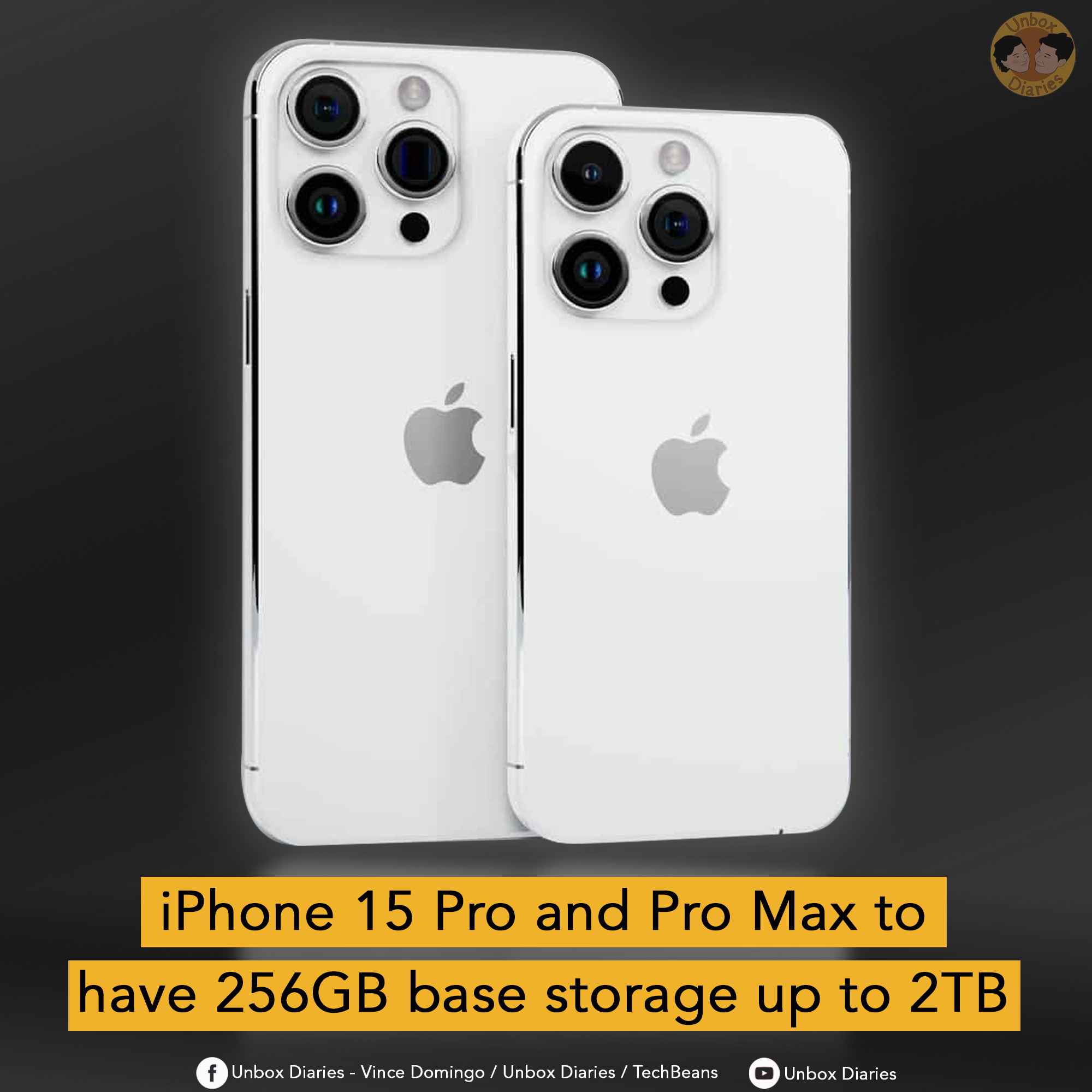 iPhone 15 Pro and Pro Max to have 256GB base storage up to 2TB - Unbox ...