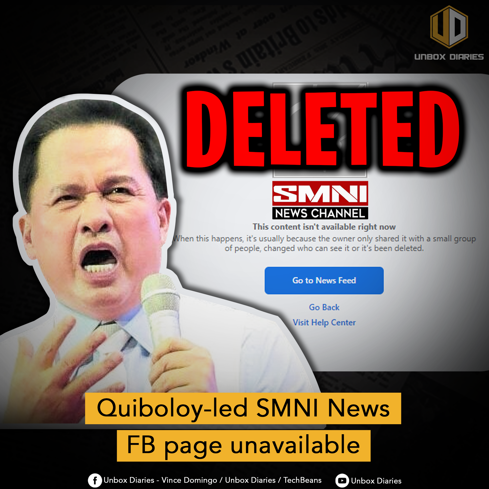 Quiboloy-led SMNI News FB page unavailable - Unbox Diaries