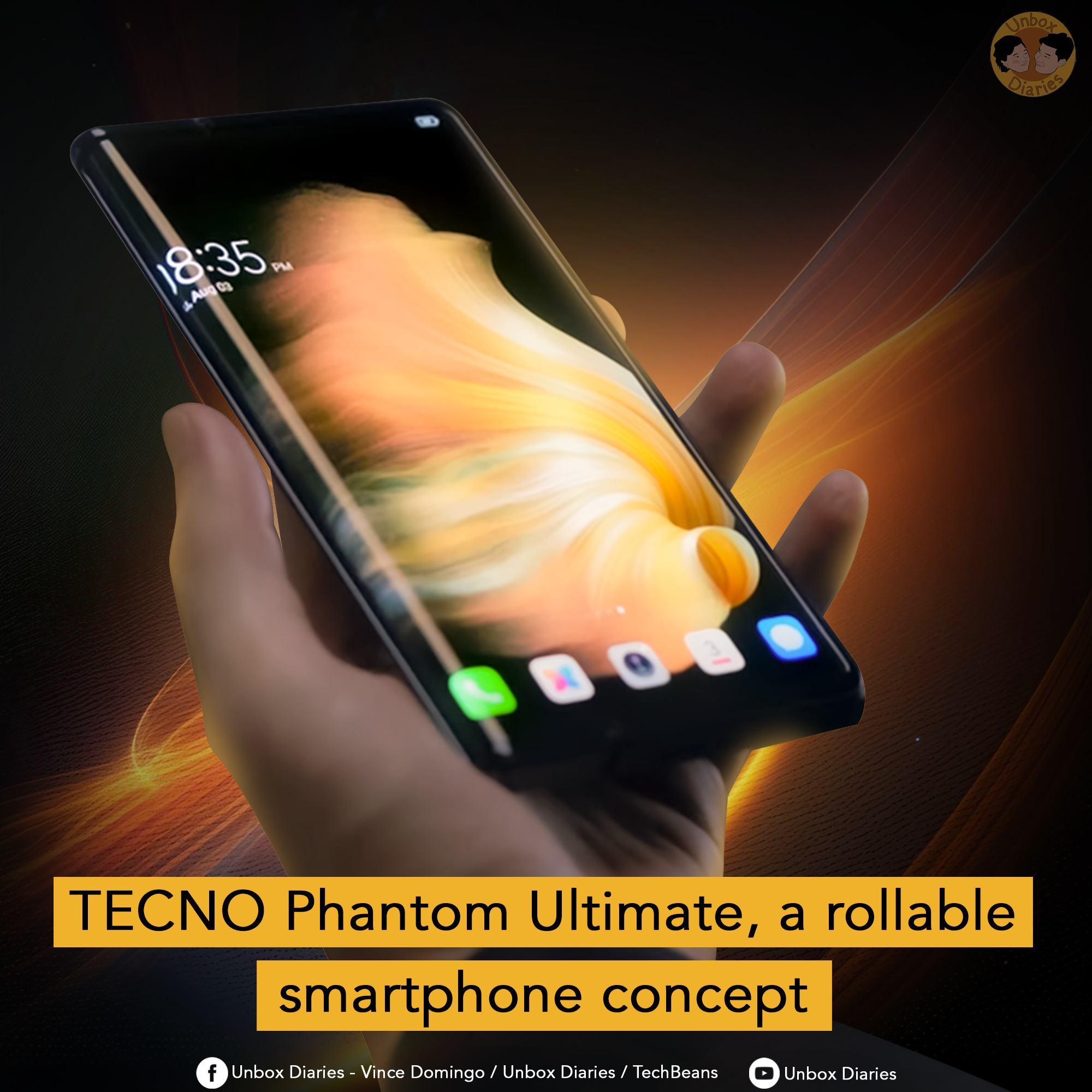 TECNO Phantom Ultimate, a rollable smartphone concept - Unbox Diaries