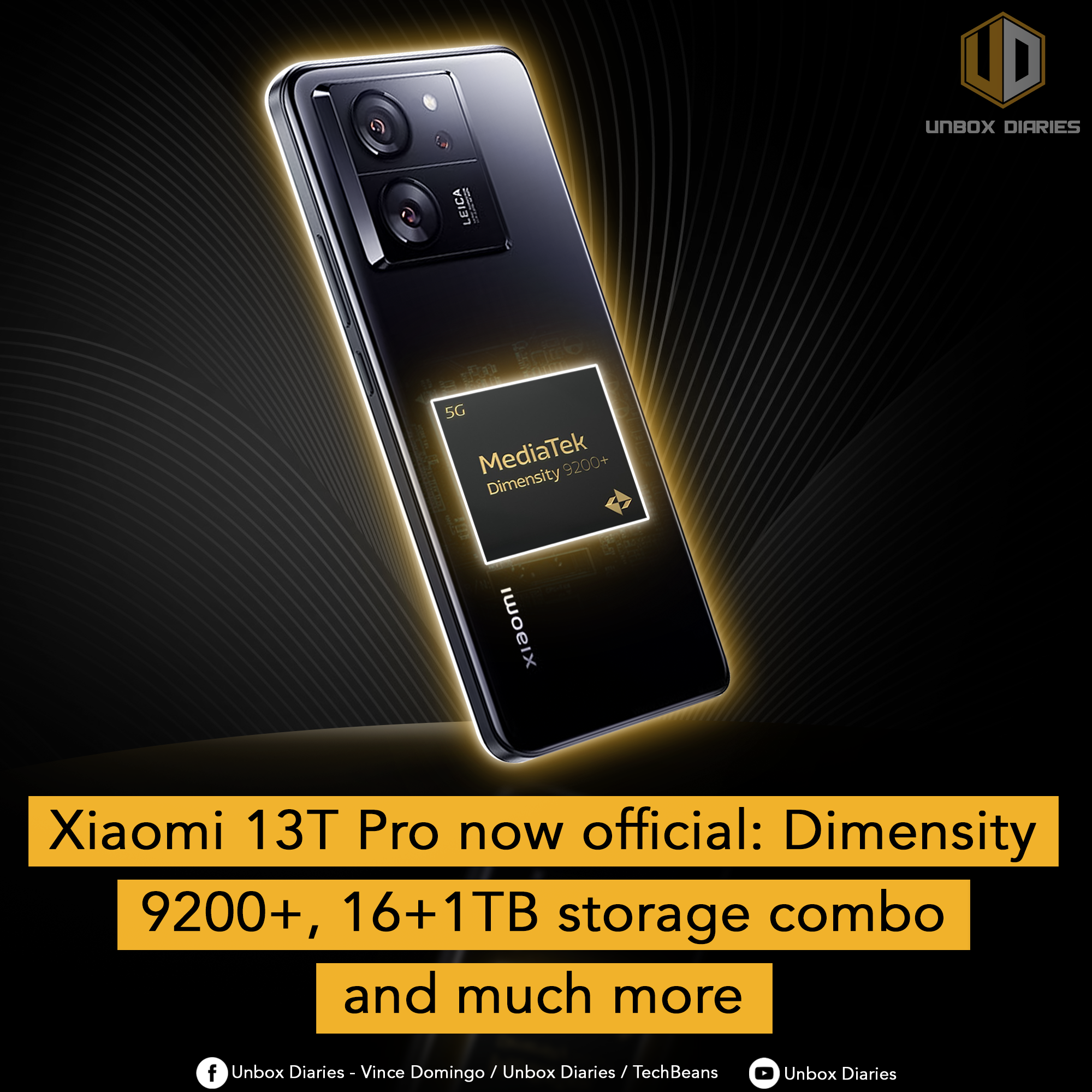 Xiaomi 13T Pro now official: Dimensity 9200+, 16+1TB storage combo and ...