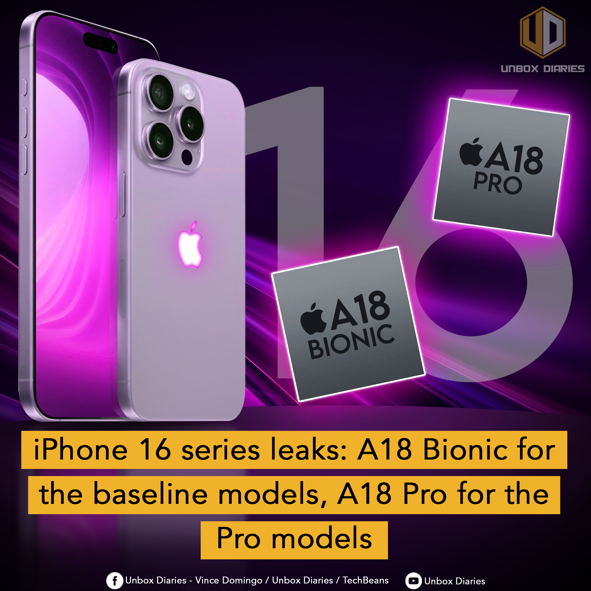 iPhone 16 series leaks: A18 Bionic for the baseline models, A18 Pro for ...