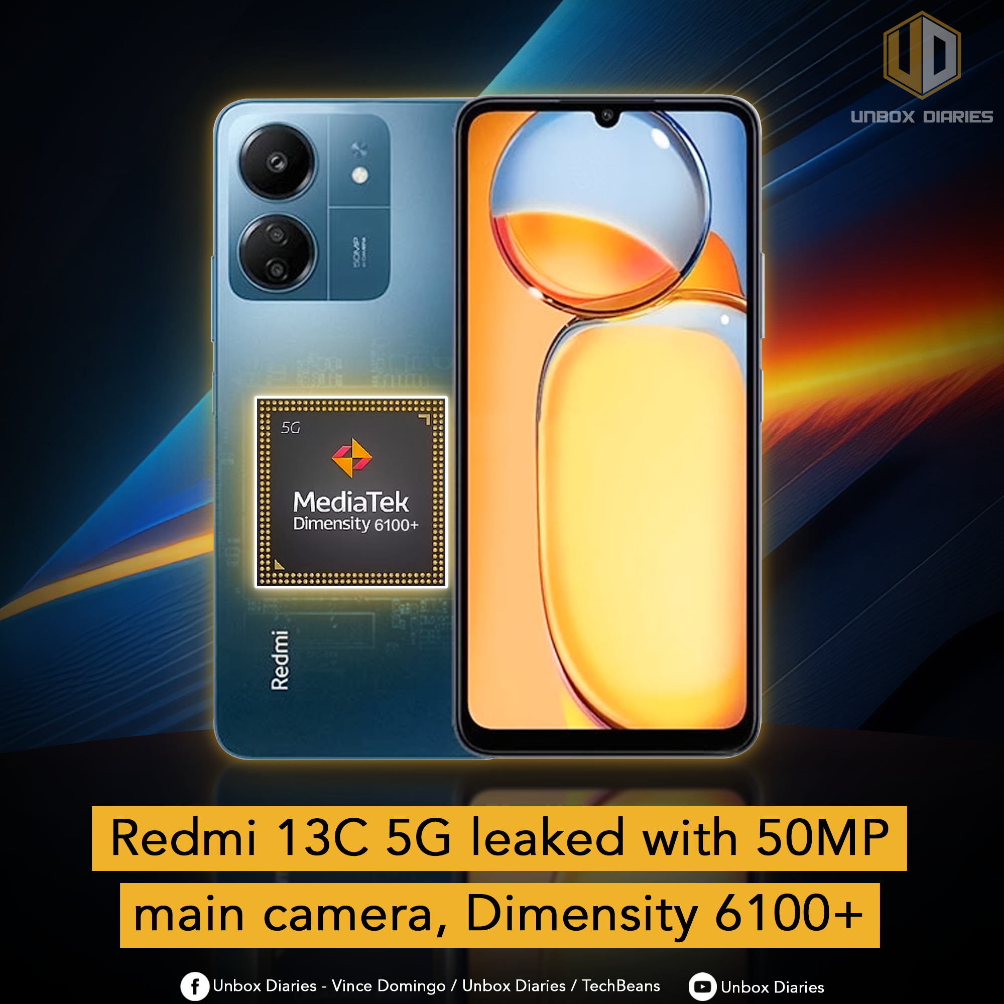 Redmi 13C 5G leaked with 50MP main camera, Dimensity 6100+ - Unbox Diaries