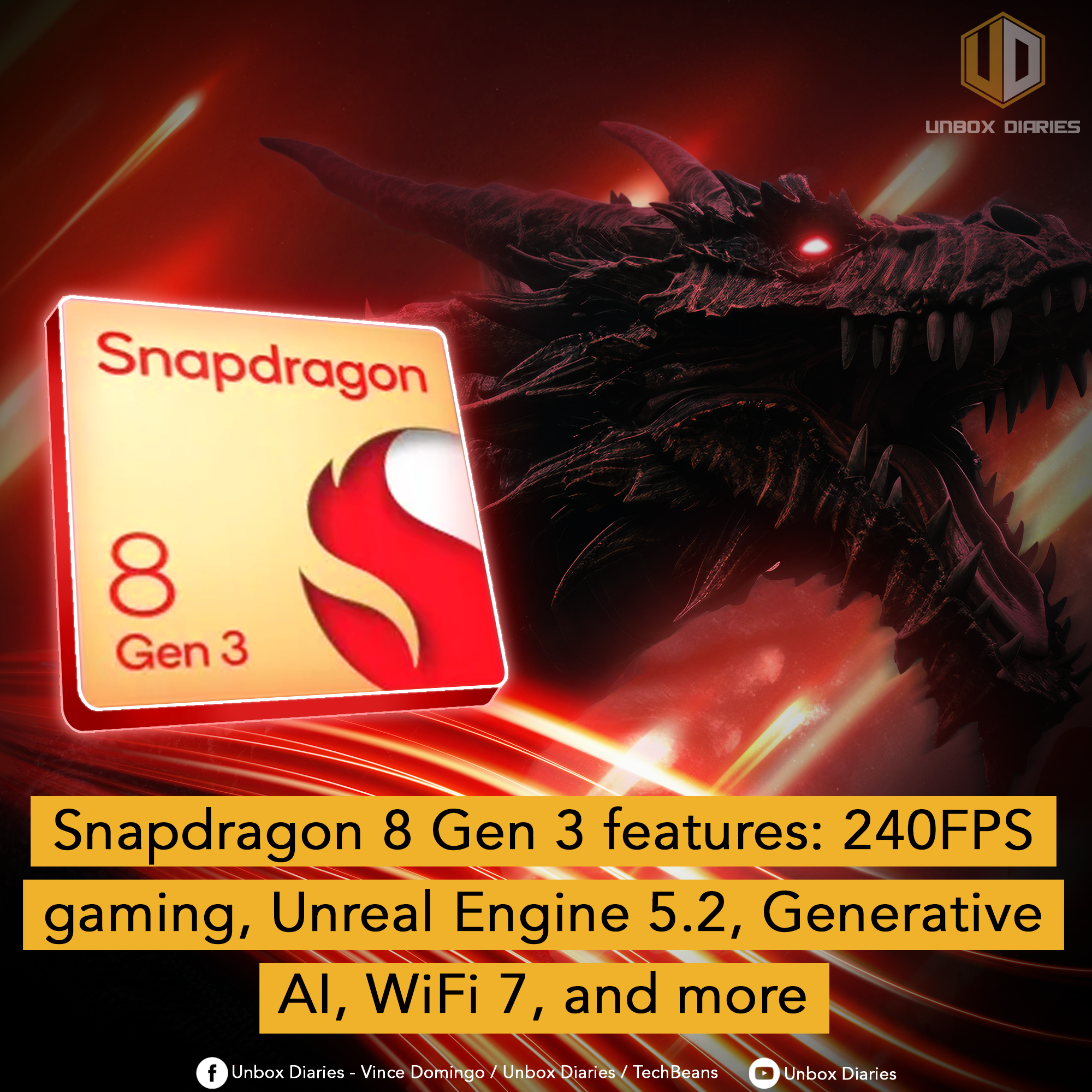 Snapdragon 8 Gen 3 features: 240FPS gaming, Unreal Engine 5.2, Generative AI, WiFi 7, and more ...