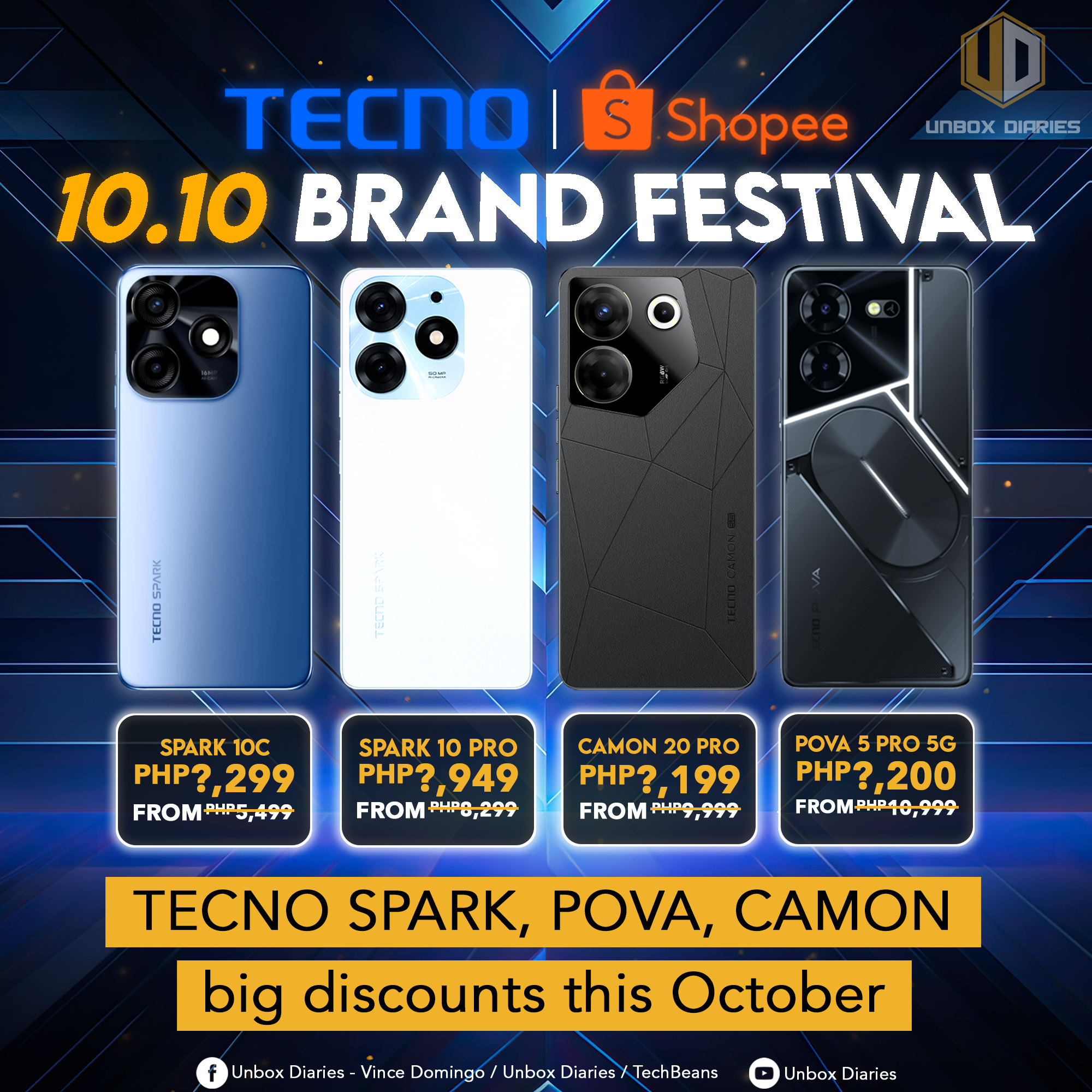 TECNO SPARK, POVA, CAMON big discounts this October - Unbox Diaries