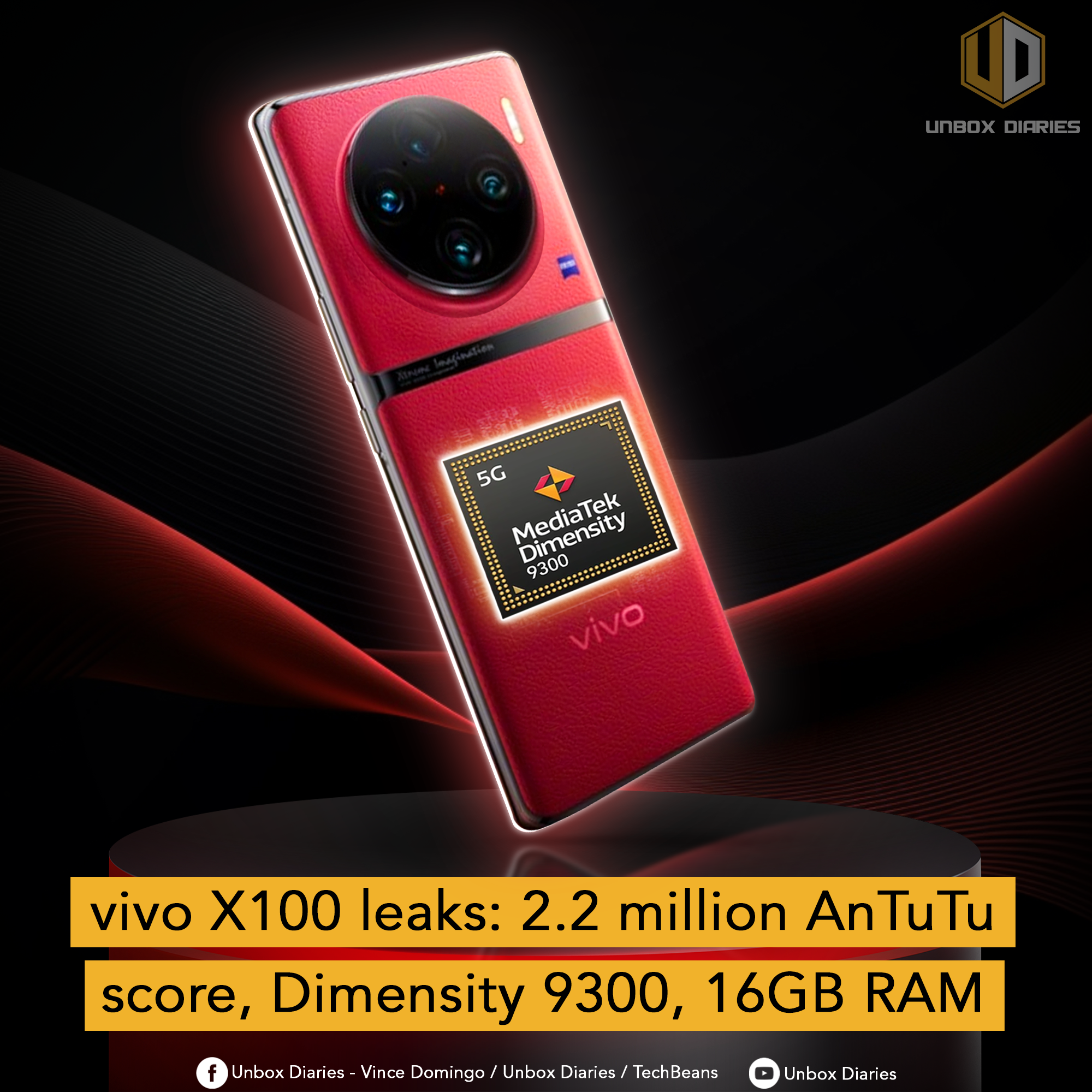 vivo X100 leaks: 2.2 million AnTuTu score, Dimensity 9300, 16GB RAM ...