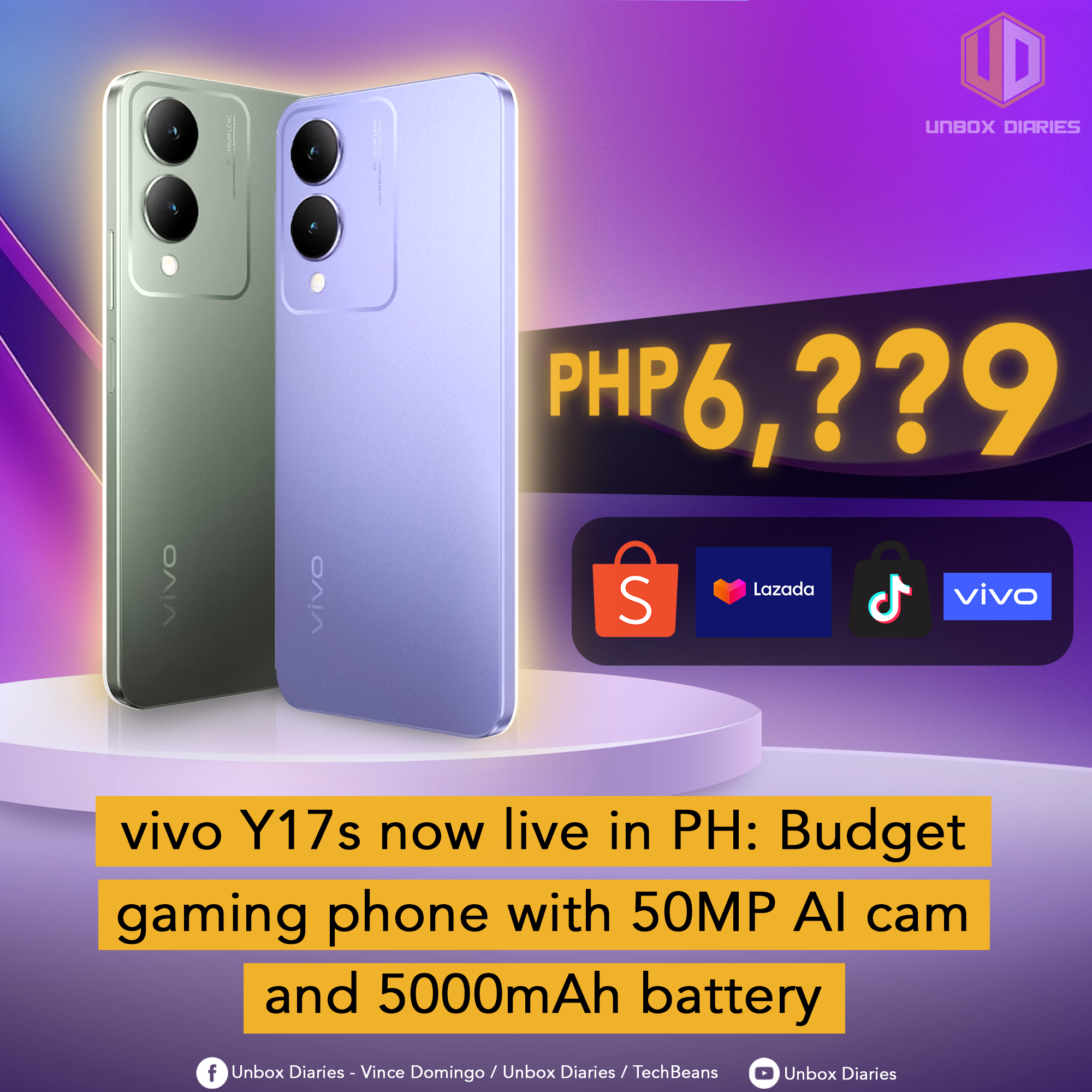 vivo Y17s now live in PH: Budget gaming phone with 50MP AI cam and ...