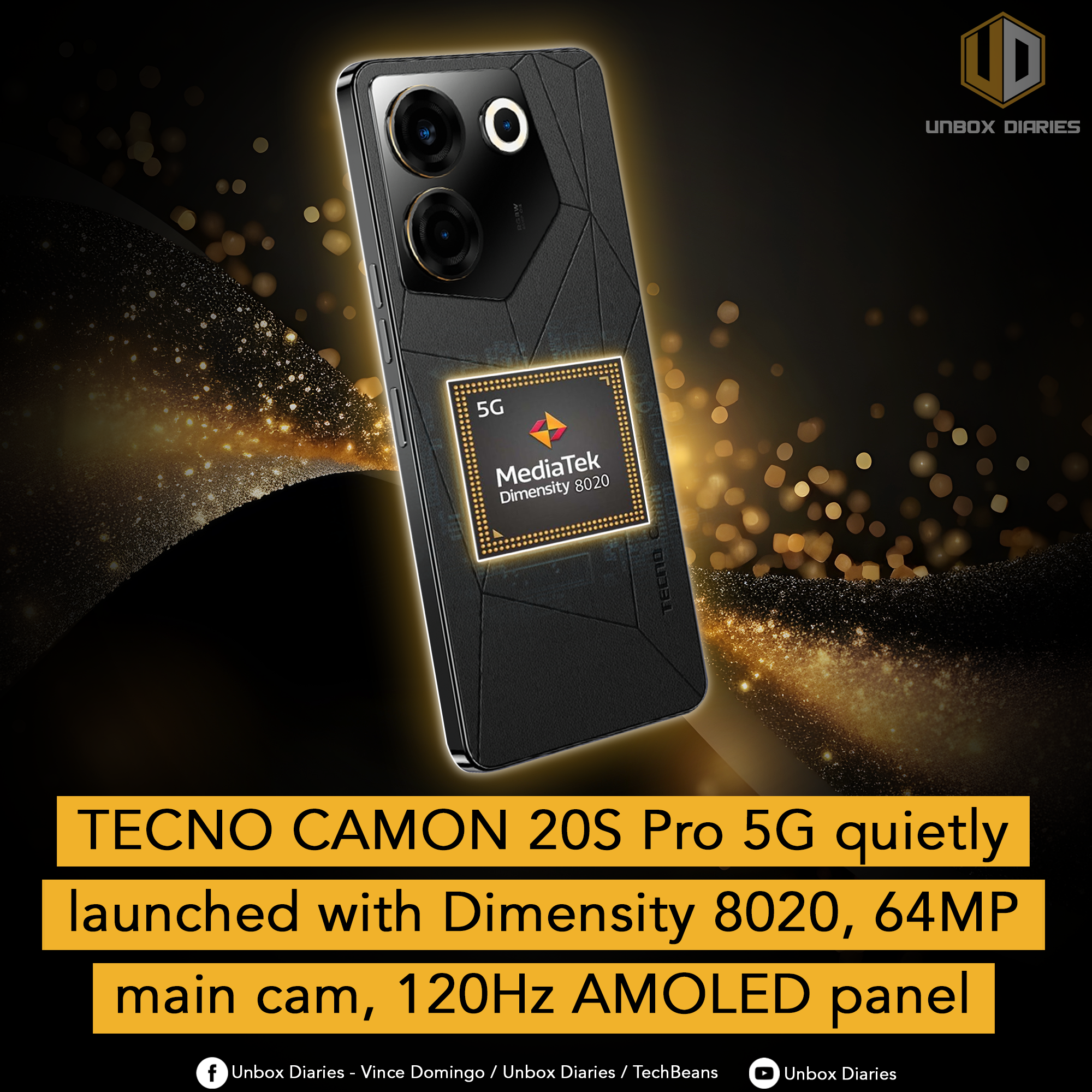 TECNO CAMON 20s Pro 5G quietly launched with Dimensity 8020, 64MP main ...