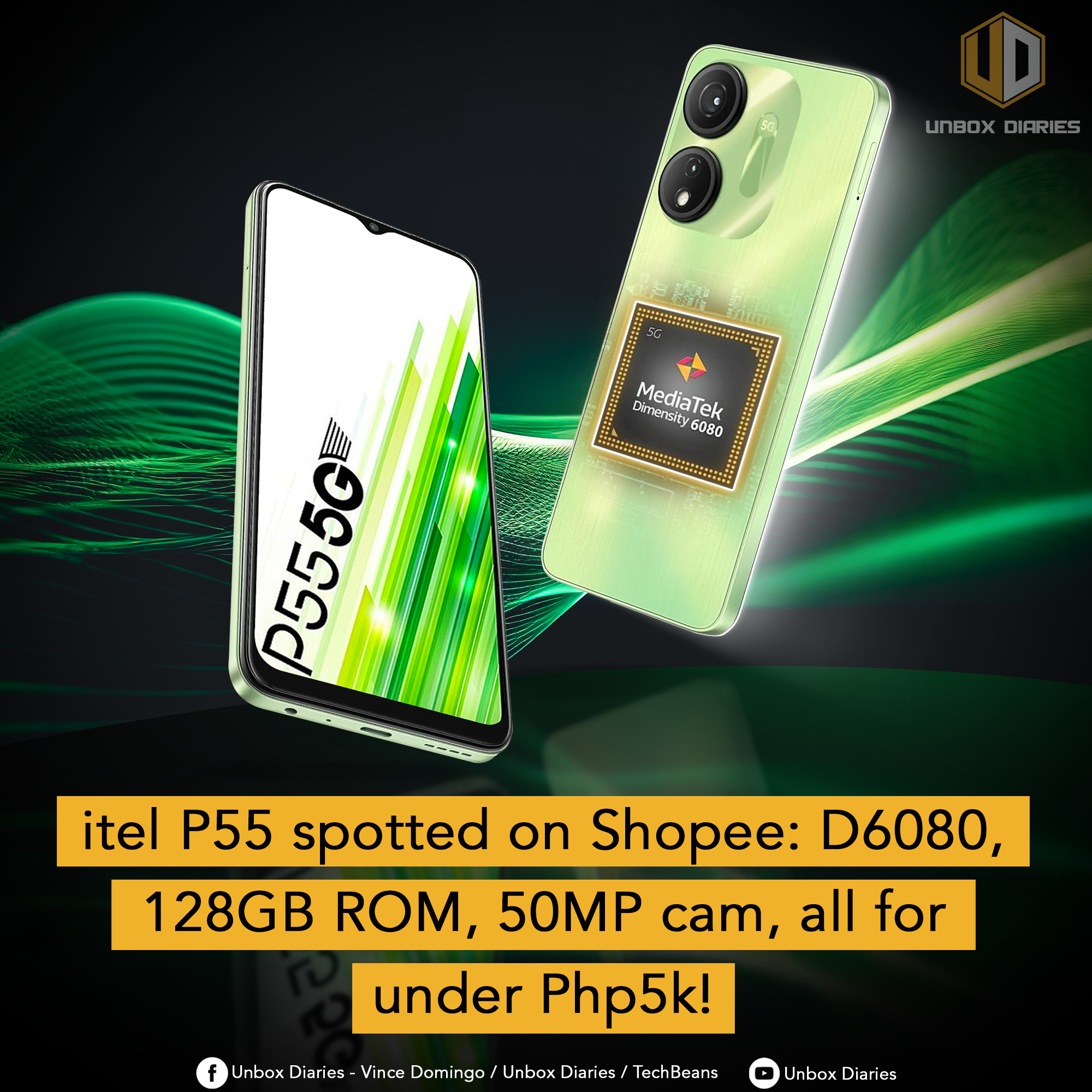 itel P55 spotted on Shopee: D6080, 128GB ROM, 50MP cam, all for under ...