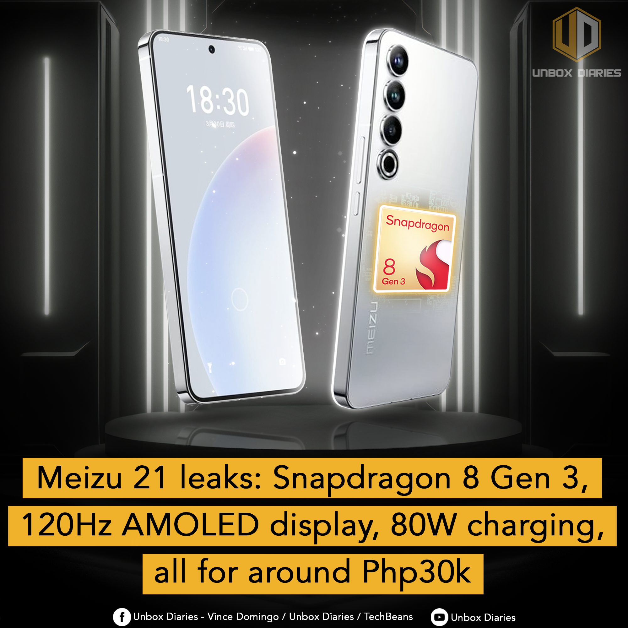 Meizu 21 leaks: Snapdragon 8 Gen 3, 120Hz AMOLED display, 80W charging ...