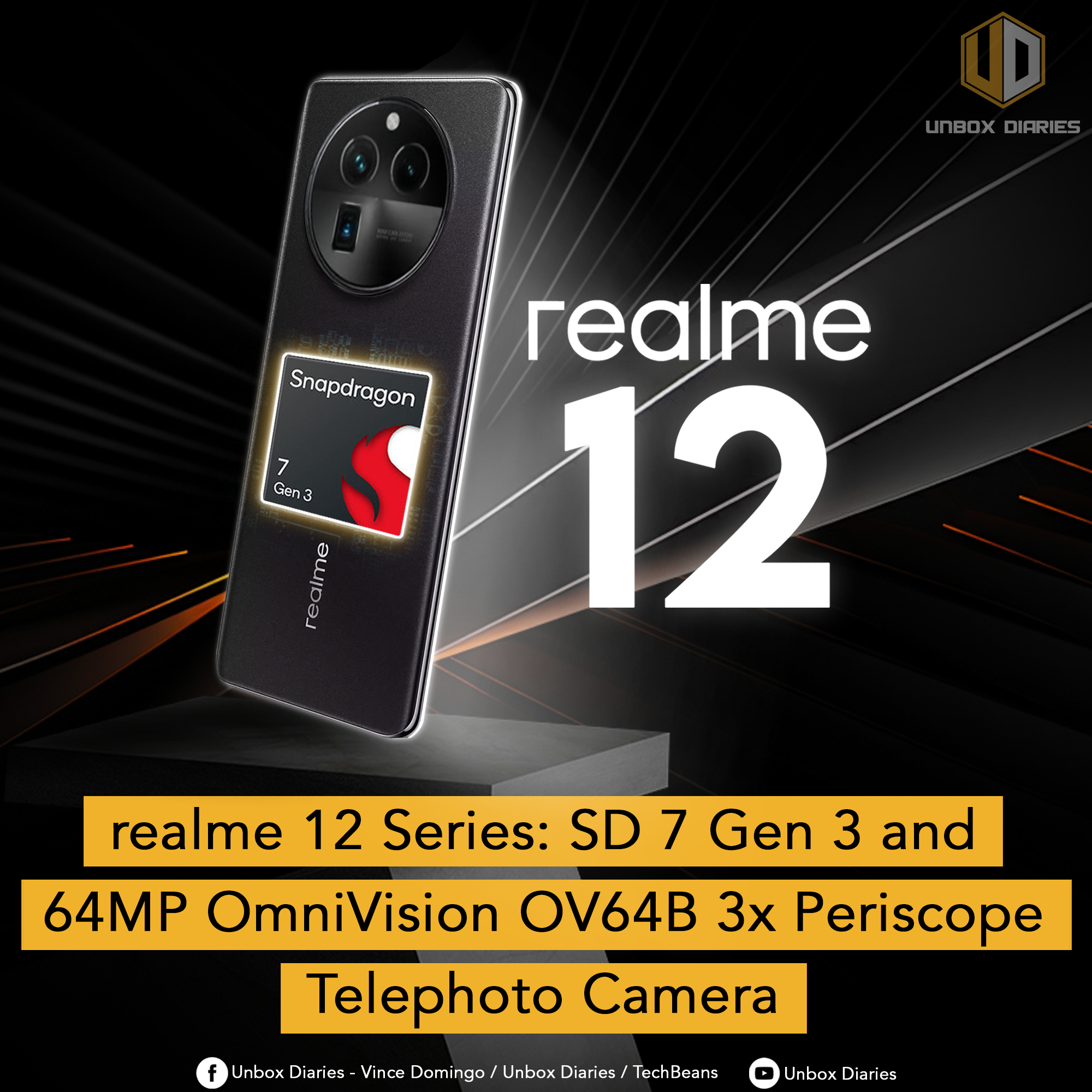 realme 12 Series to have a Snapdragon 7 Gen 3 Chip and 64MP OmniVision OV64B 3x Periscope ...