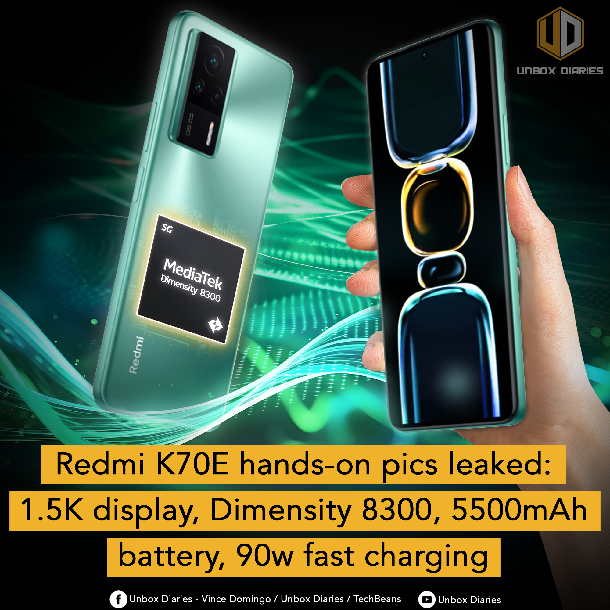 Redmi K70E hands-on pics leaked: 1.5K display, Dimensity 8300, 5500mAh ...