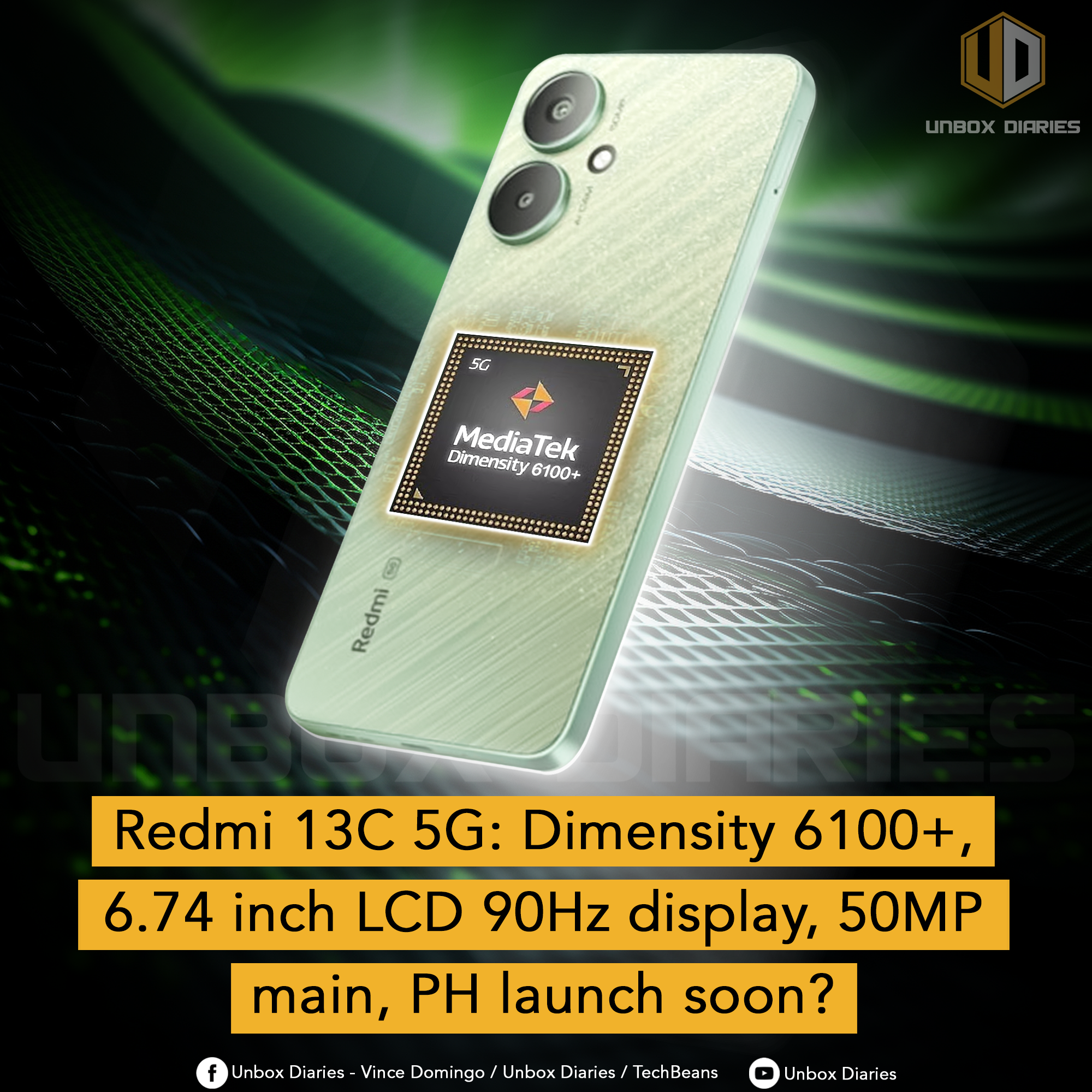 Redmi 13C 5G: Dimensity 6100+, 6.74 inch LCD 90Hz display, 50MP main ...