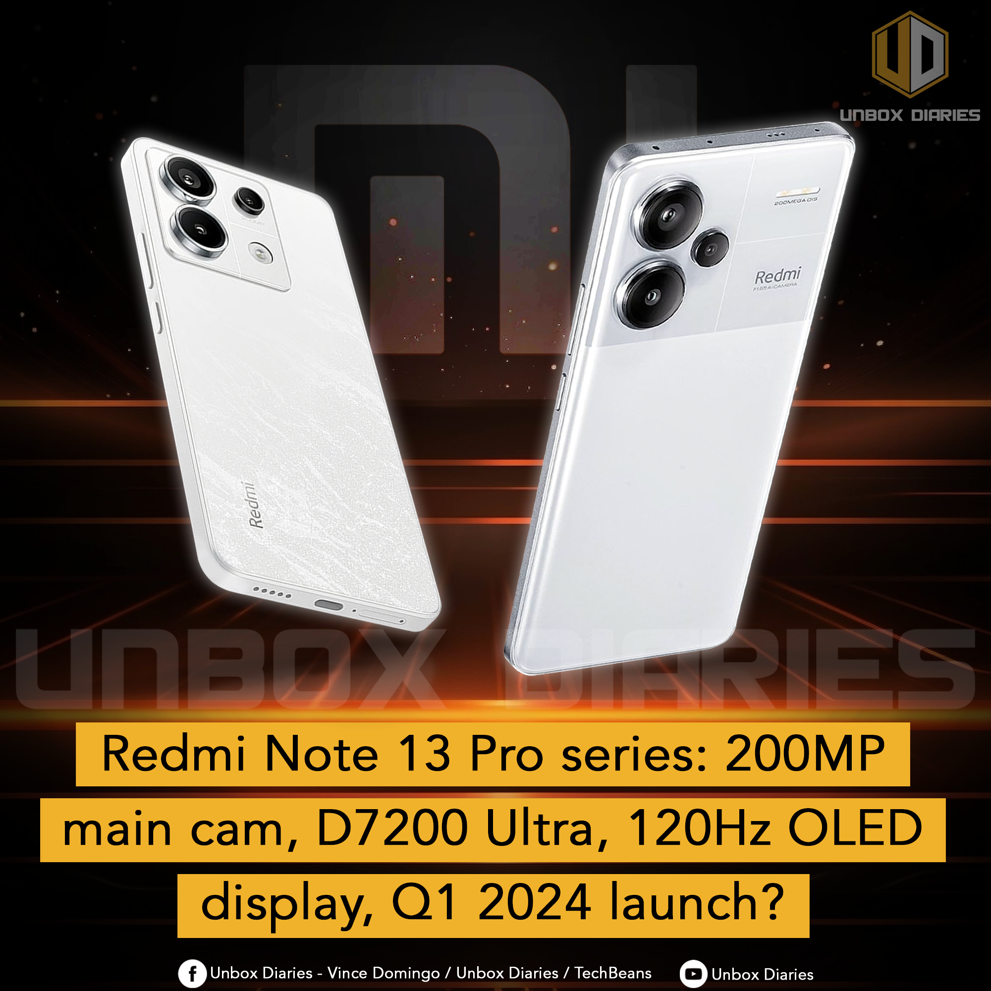 Redmi Note 13 Pro series: 200MP main cam, D7200 Ultra, 120Hz OLED ...