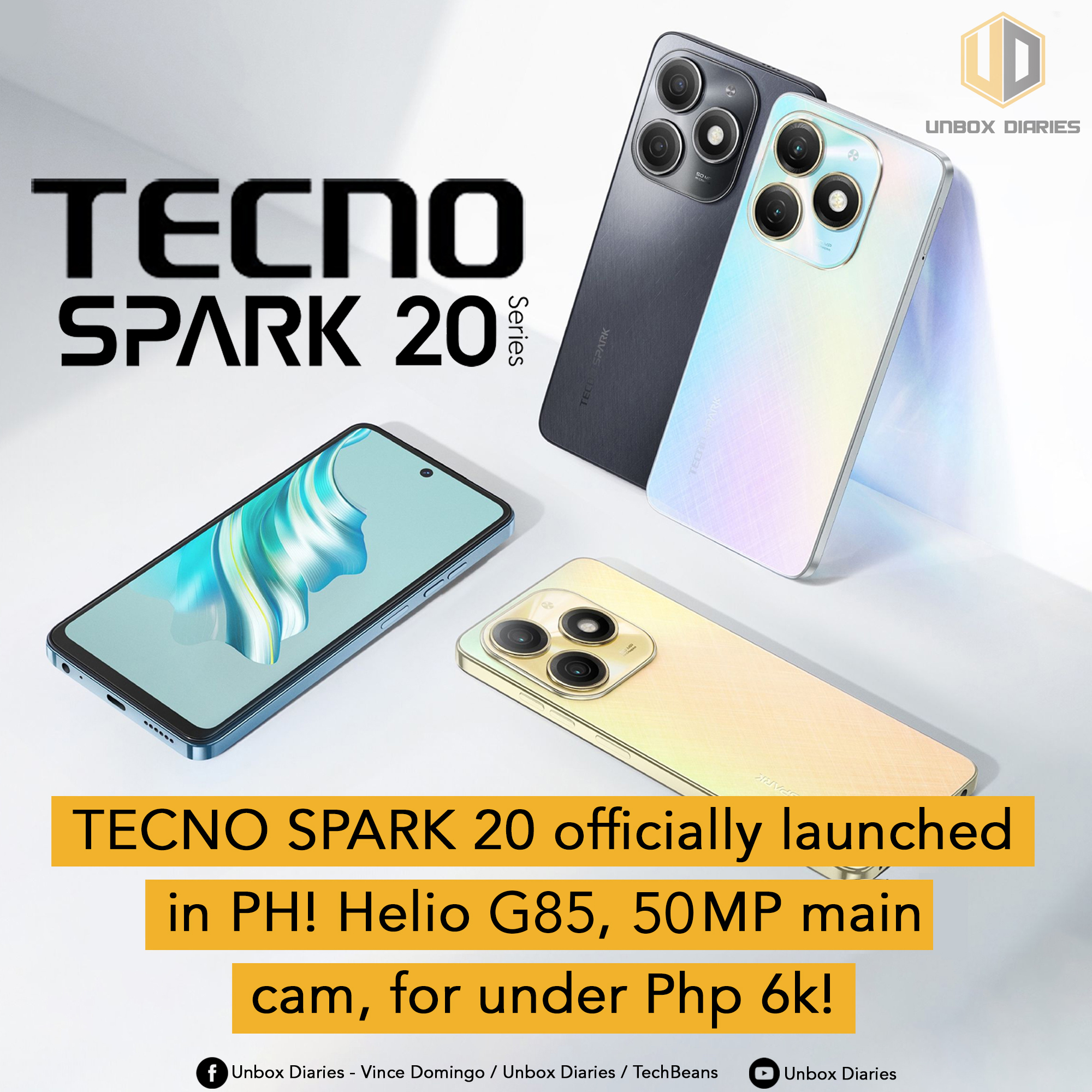 TECNO SPARK 20 officially launched in PH! Helio G85, 50MP main cam, for ...