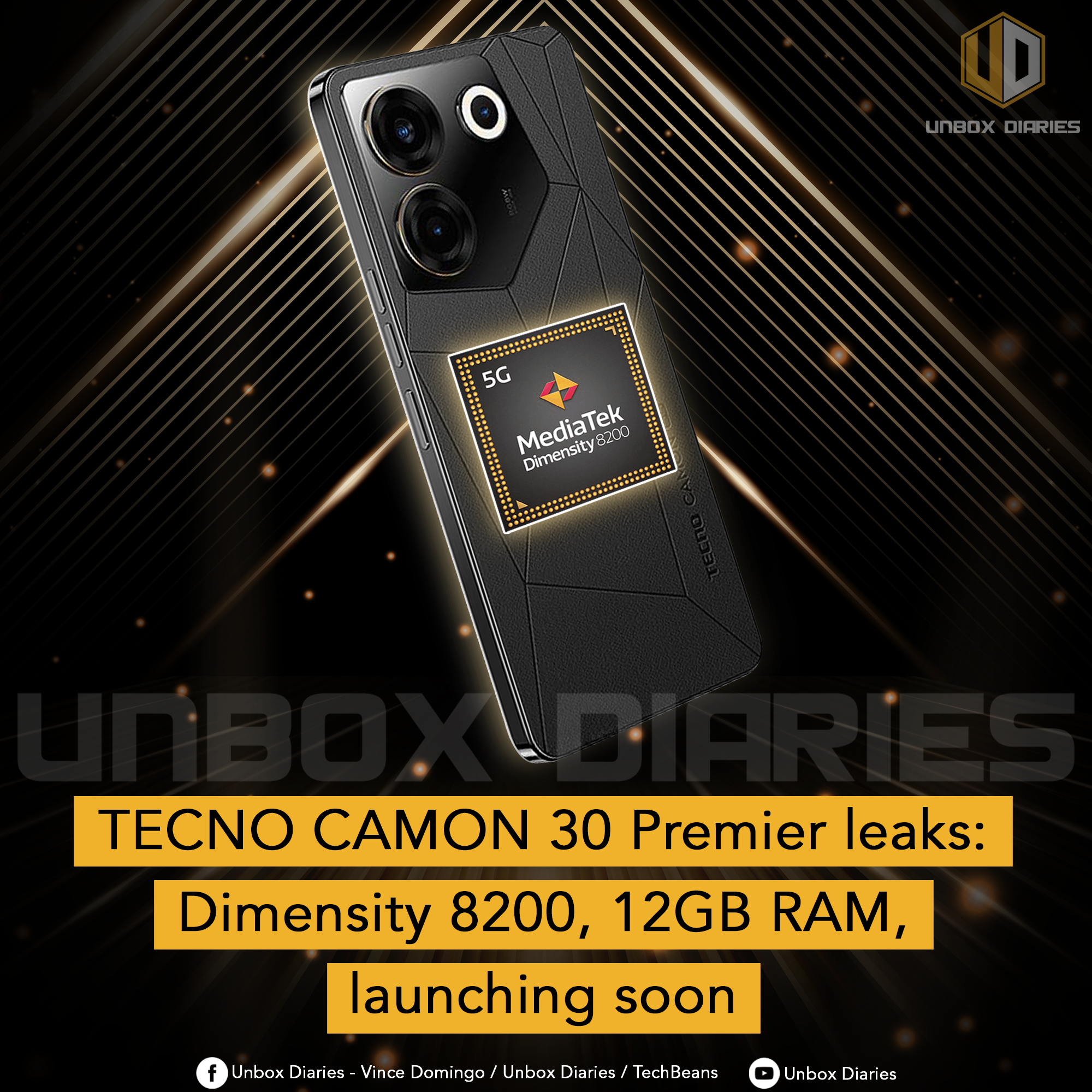 TECNO CAMON 30 Premier leaks: Dimensity 8200, 12GB RAM, launching soon ...