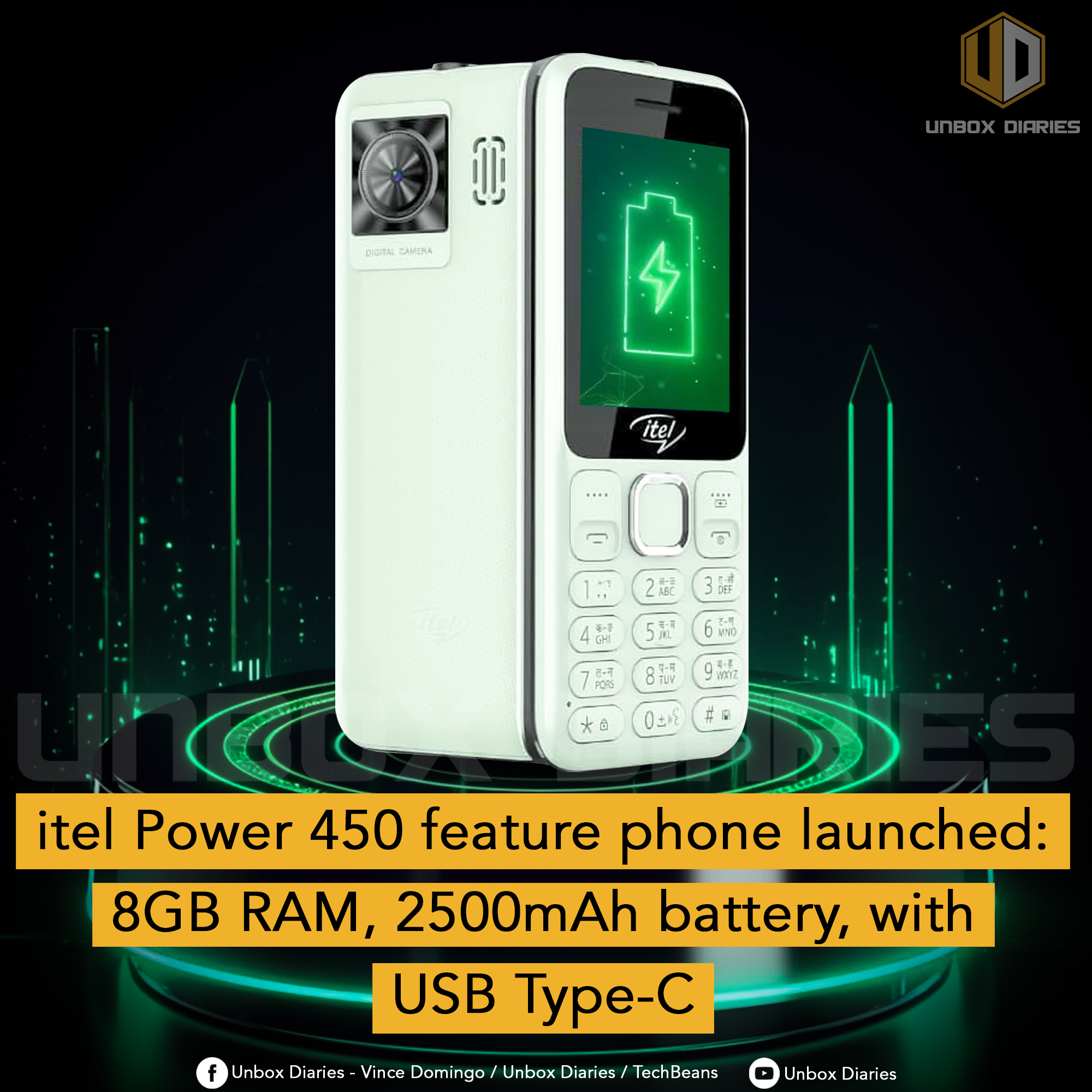 itel Power 450 feature phone launched: 8GB RAM, 2500mAh battery, with ...