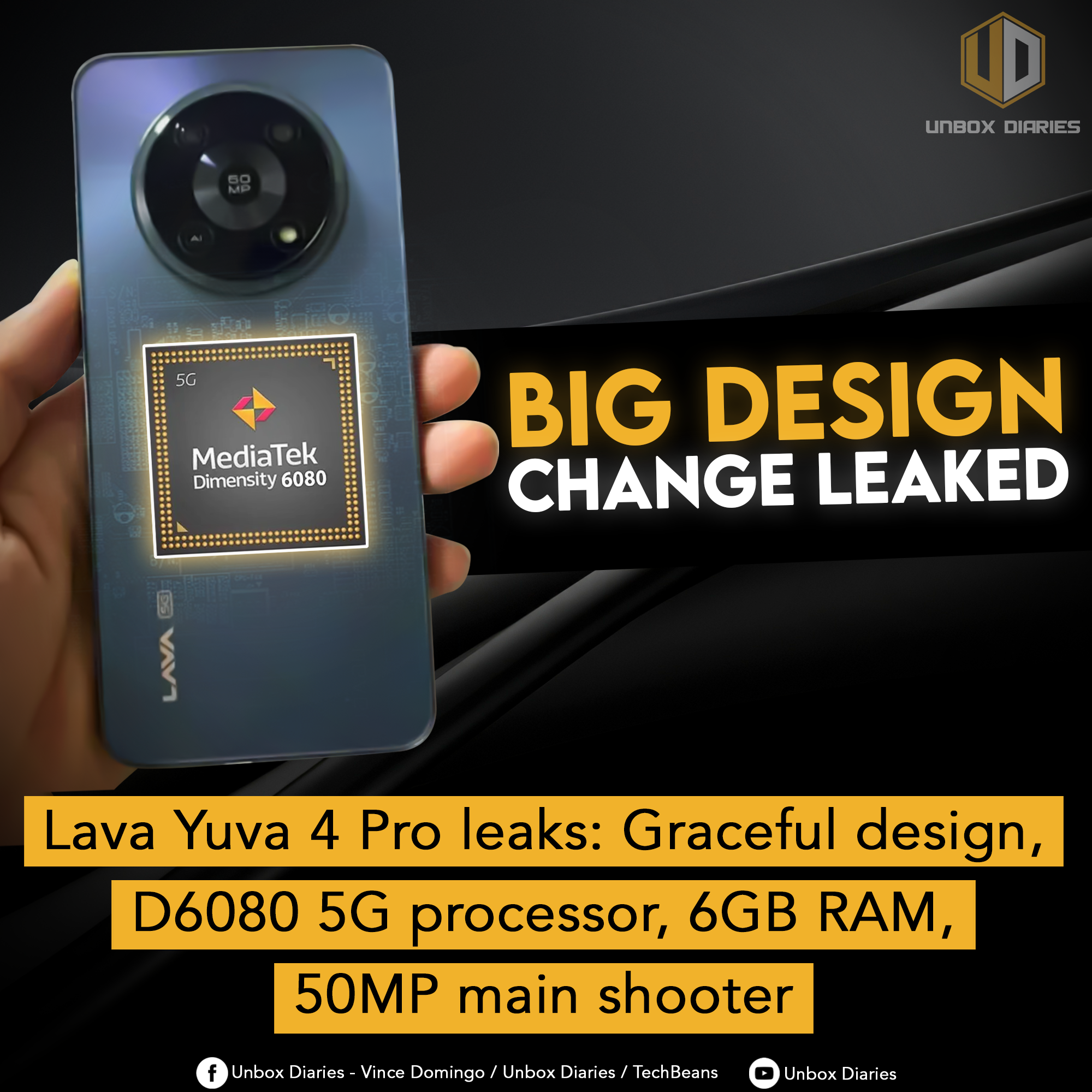 Lava Yuva 4 Pro leaks: Graceful design, D6080 5G processor, 6GB RAM, 50MP main shooter - Unbox ...