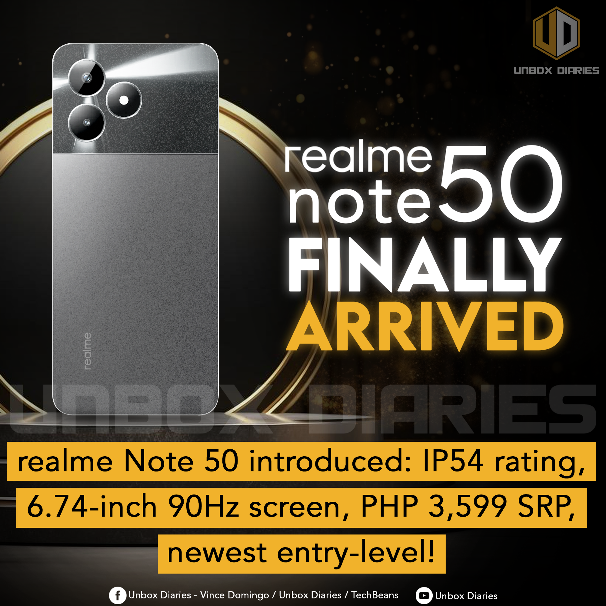 realme Note 50 introduced: IP54 rating, 6.74-inch 90Hz screen, PHP ...