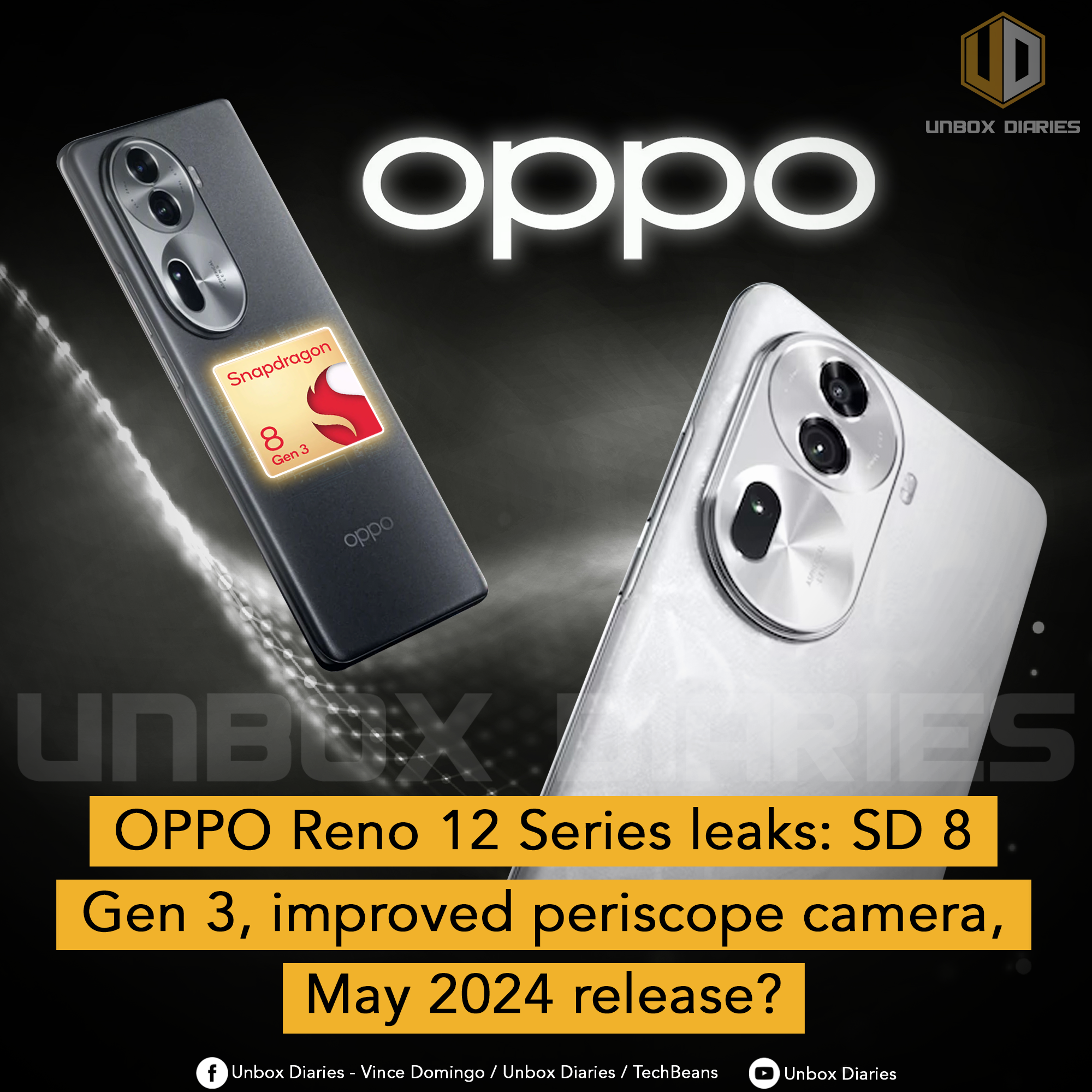 OPPO Reno 12 Series leaks: SD 8 Gen 3, improved periscope camera, May ...
