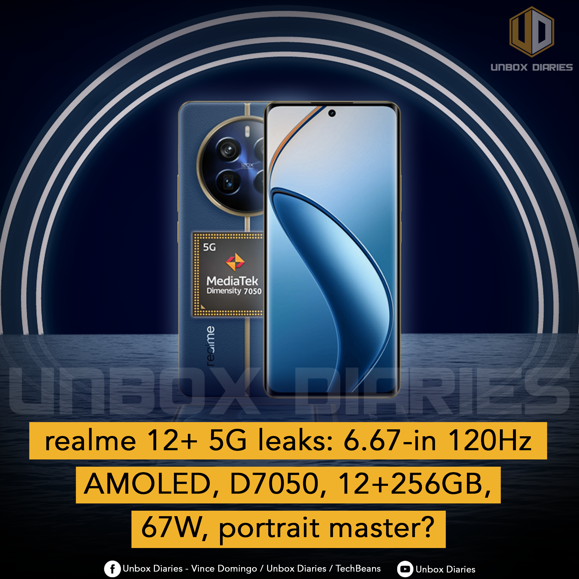 realme 12+ 5G leaks: 6.67-in 120Hz AMOLED, D7050, 12+256GB, 67W ...