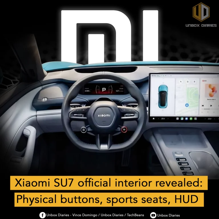 Xiaomi SU7 official interior revealed: Physical buttons, sports seats, HUD - Unbox Diaries