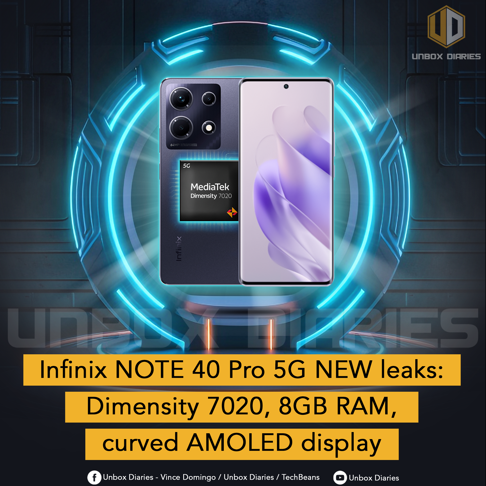 Infinix NOTE 40 Pro 5G NEW leaks: Dimensity 7020, 8GB RAM, curved ...
