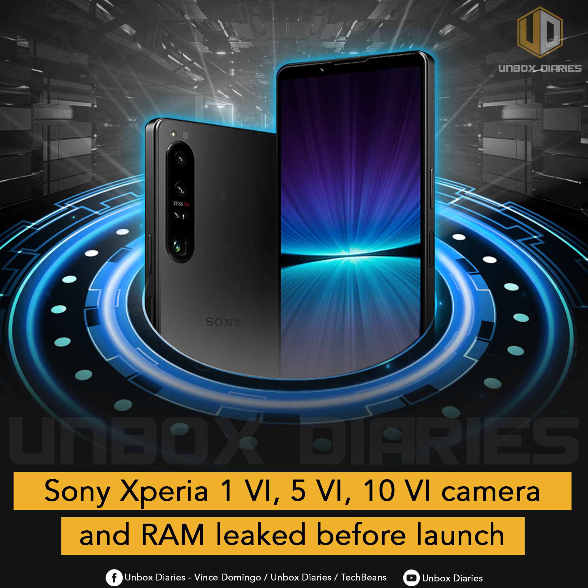 Sony Xperia 1 VI, 5 VI, 10 VI camera and RAM leaked before launch - Unbox Diaries