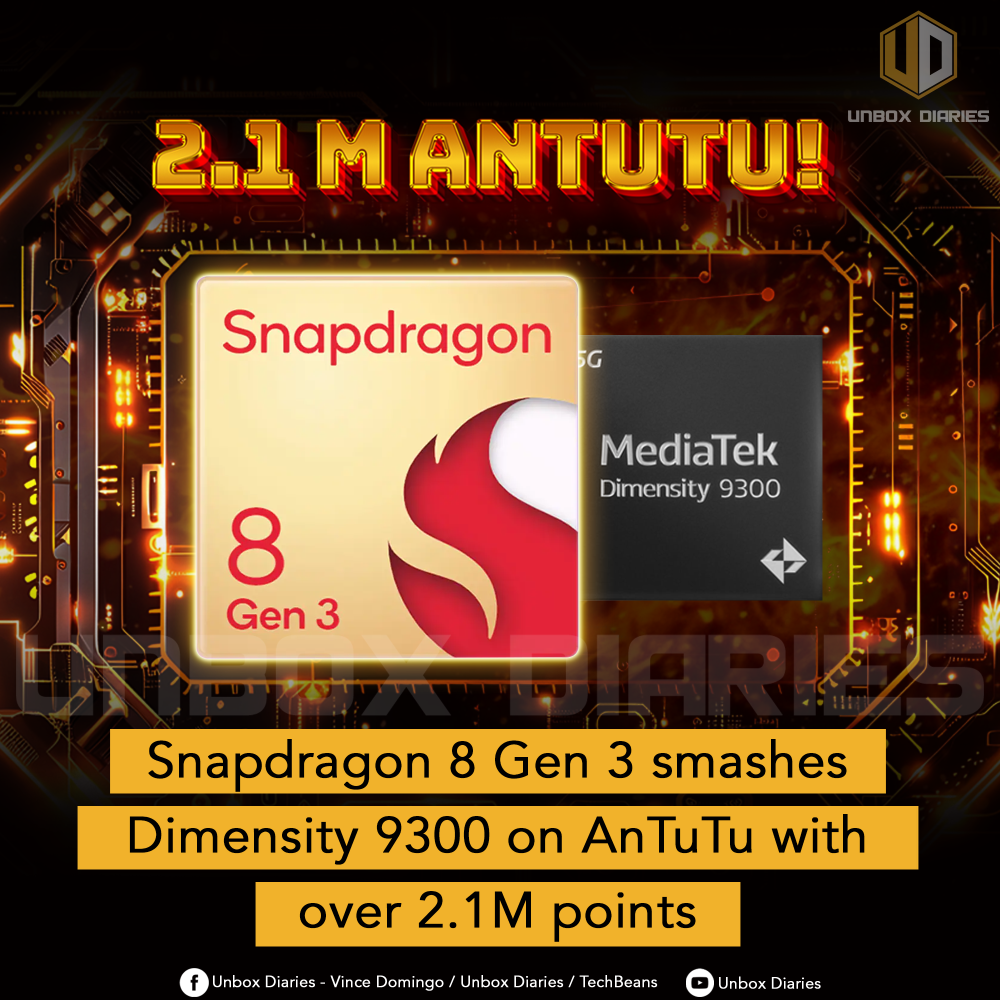 Snapdragon 8 Gen 3 smashes Dimensity 9300 on AnTuTu with over 2.1M points - Unbox Diaries
