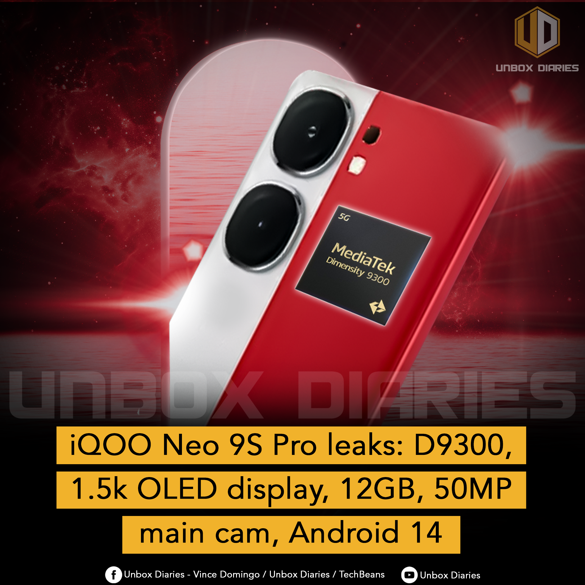 iQOO Neo 9S Pro leaks: D9300, 1.5k OLED display, 12GB, 50MP main cam, Android 14 - Unbox Diaries