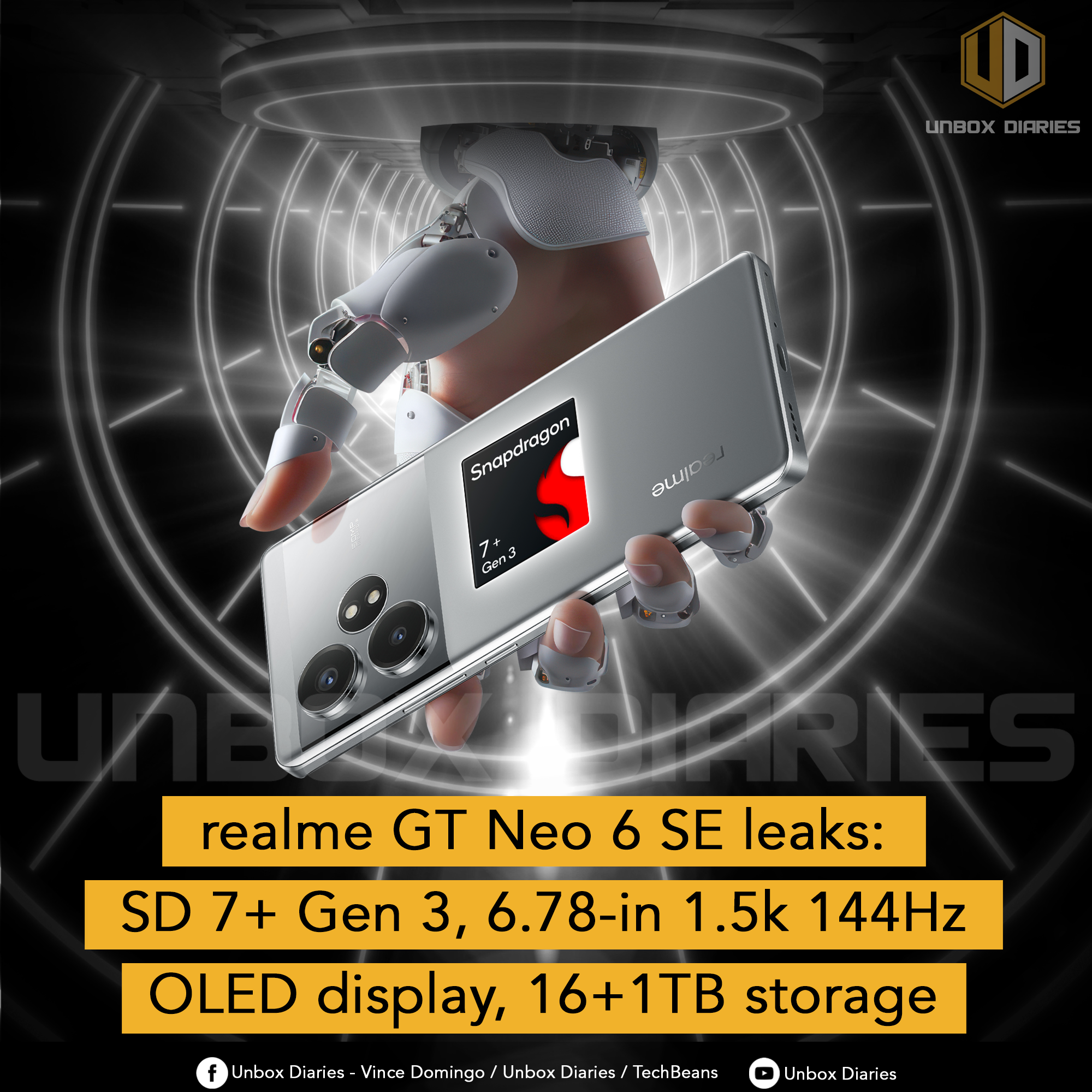 realme GT Neo 6 SE leaks: SD 7+ Gen 3, 6.78-in 1.5k 144Hz OLED display, 16+1TB storage - Unbox ...