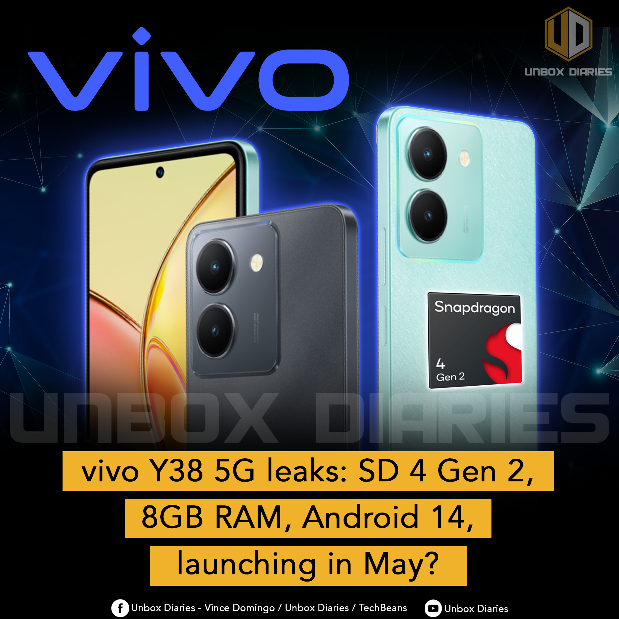 vivo Y38 5G leaks: SD 4 Gen 2, 8GB RAM, Android 14, launching in May? - Unbox Diaries