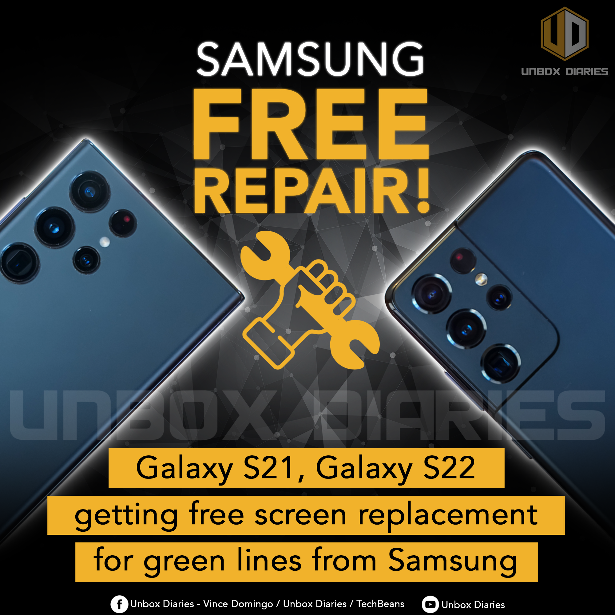 Galaxy S21, Galaxy S22 getting free screen replacement for green lines ...