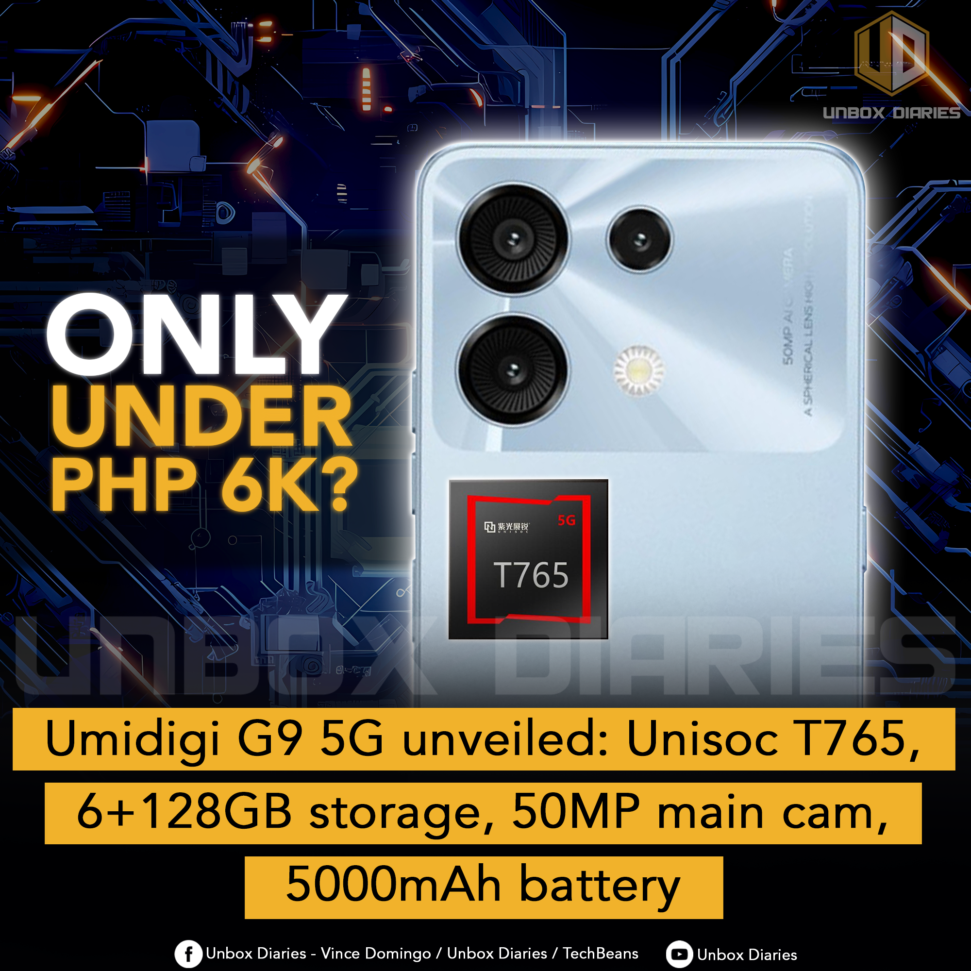 Umidigi G9 5G unveiled: Unisoc T765, 6+128GB storage, 50MP main cam, 5000mAh battery - Unbox Diaries