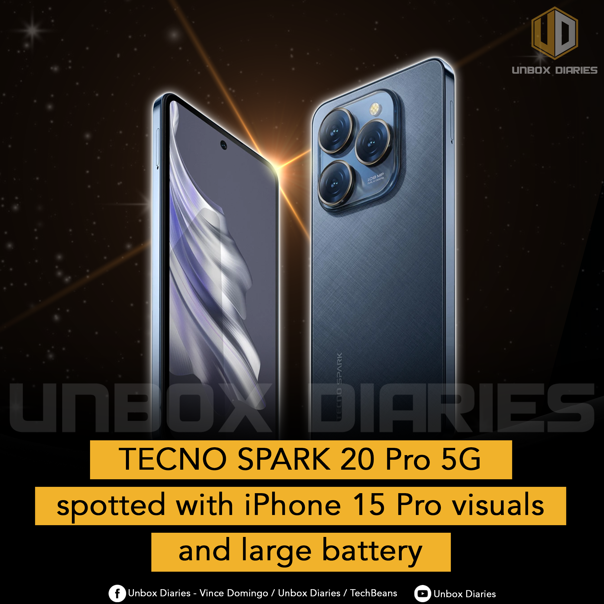 TECNO SPARK 20 Pro 5G spotted with iPhone 15 Pro visuals and large ...