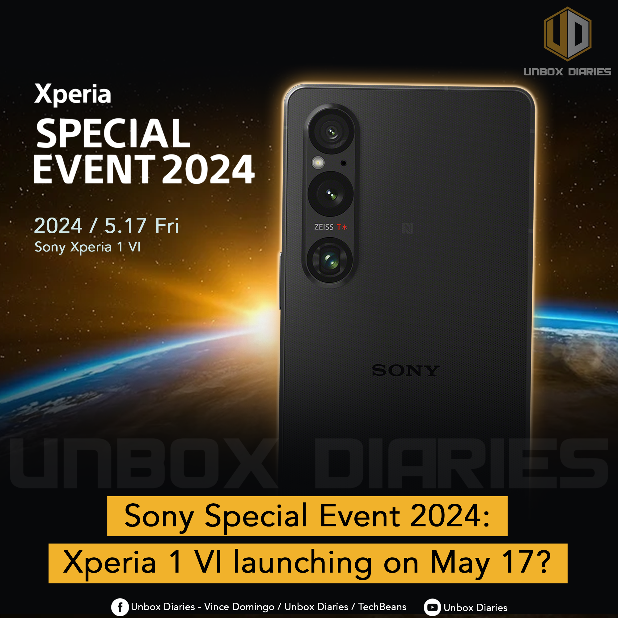Sony Special Event 2024: Xperia 1 VI launching on May 17? - Unbox Diaries