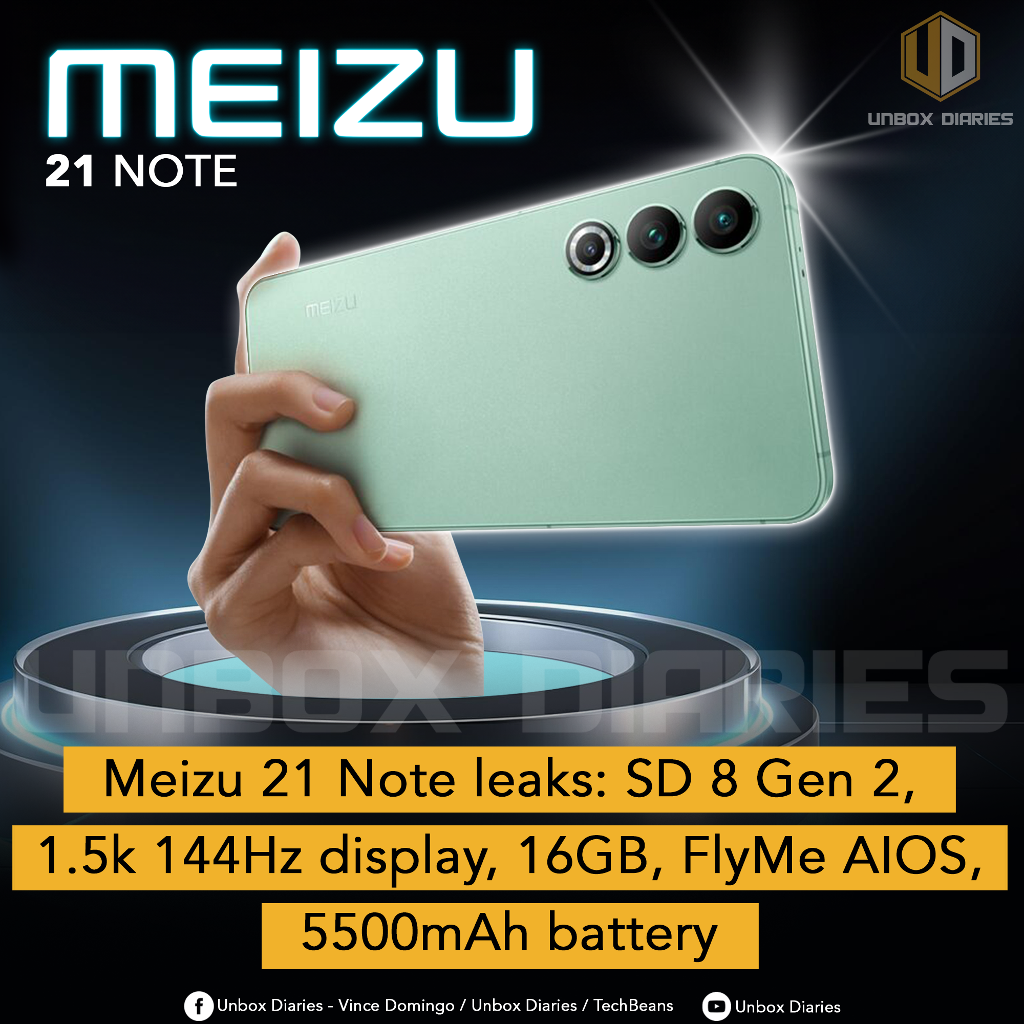 Meizu 21 Note leaks: SD 8 Gen 2, 1.5k 144Hz display, 16GB, FlyMe AIOS, 5500mAh battery - Unbox ...
