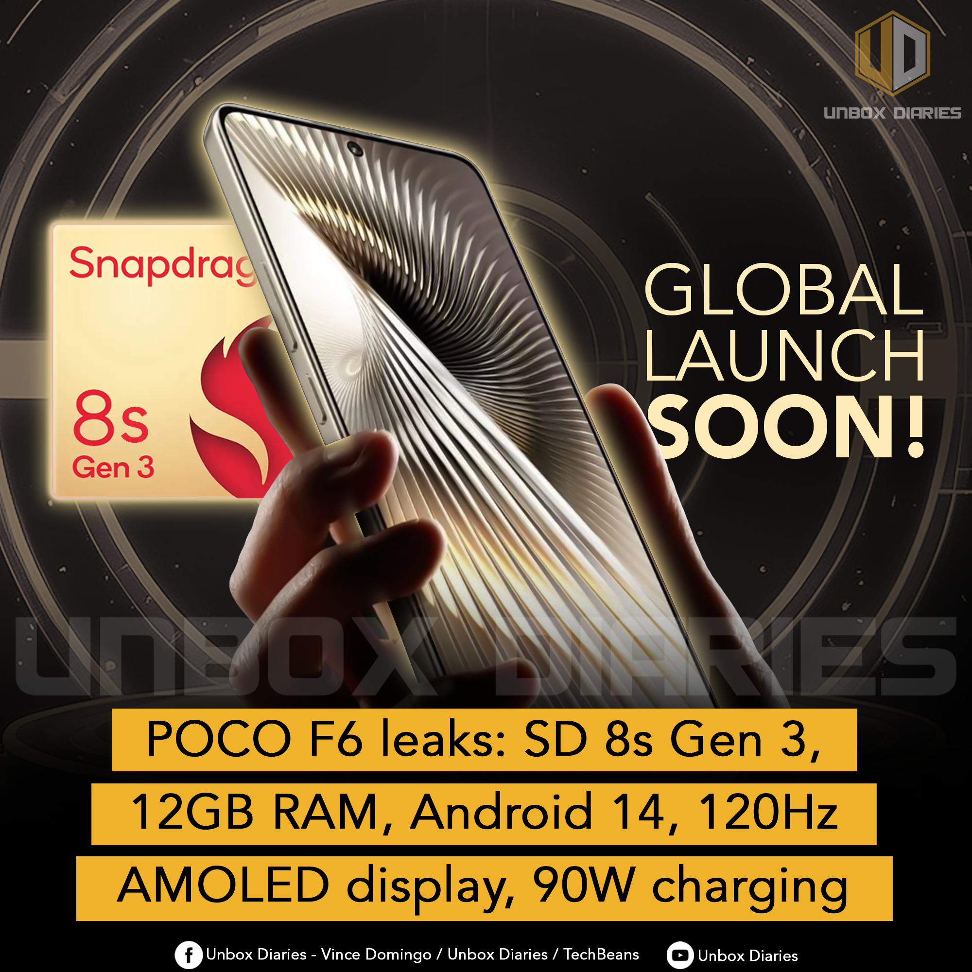 POCO F6 leaks: SD 8s Gen 3, 12GB RAM, Android 14, 120Hz AMOLED display ...
